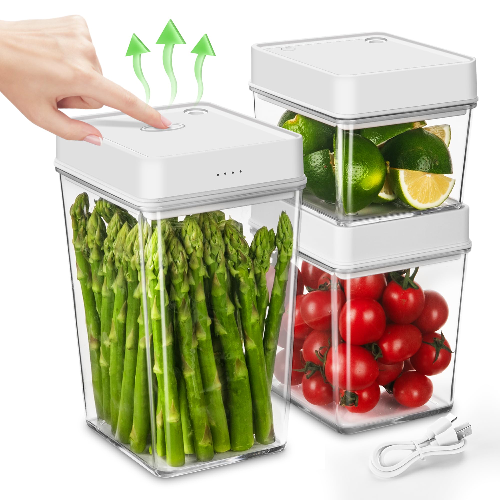 Amazon.com: Adwomb Upgraded Vacuum Seal Containers Set, Vacuum Airtight ...