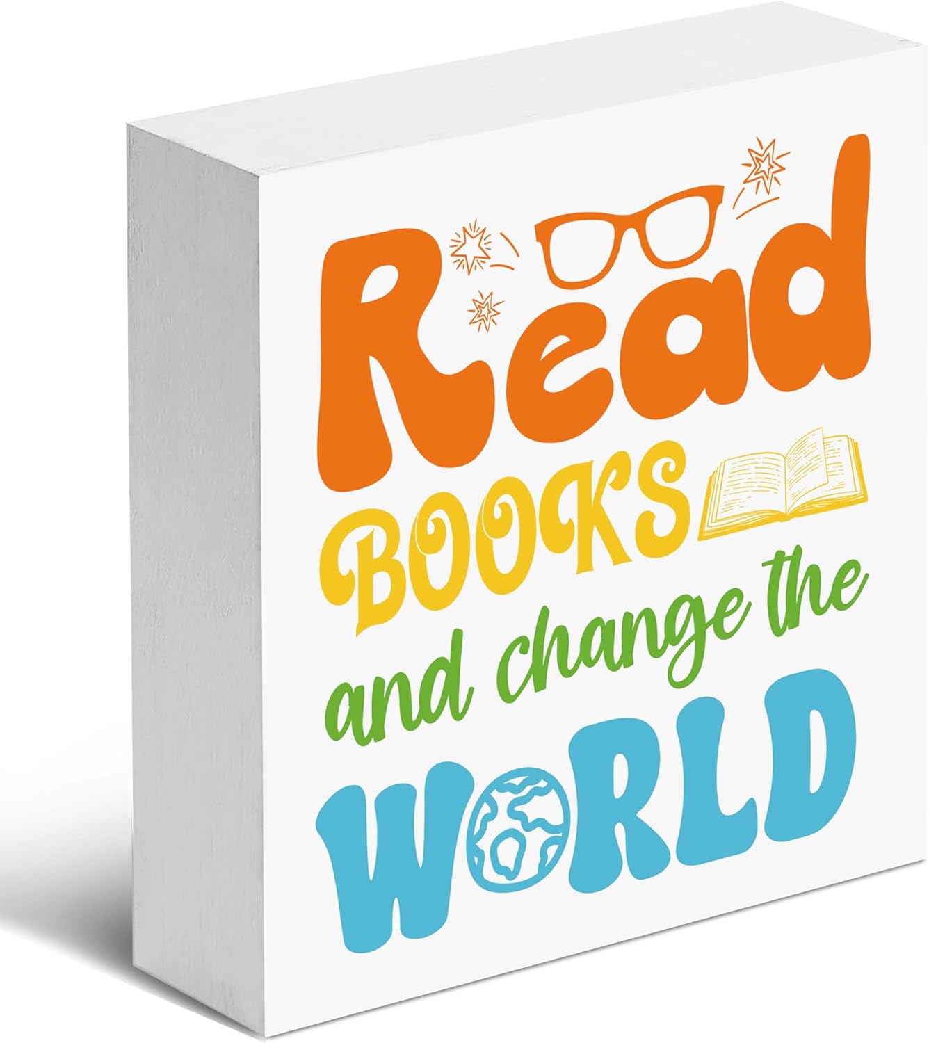 Amazon.com: Inspirational Wooden Box Sign, Read Books & Change The ...