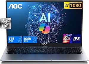 Amazon.com: AOC AI Laptop with Intel, 16GB DDR5 1TB SSD, 16.1-inch FHD ...