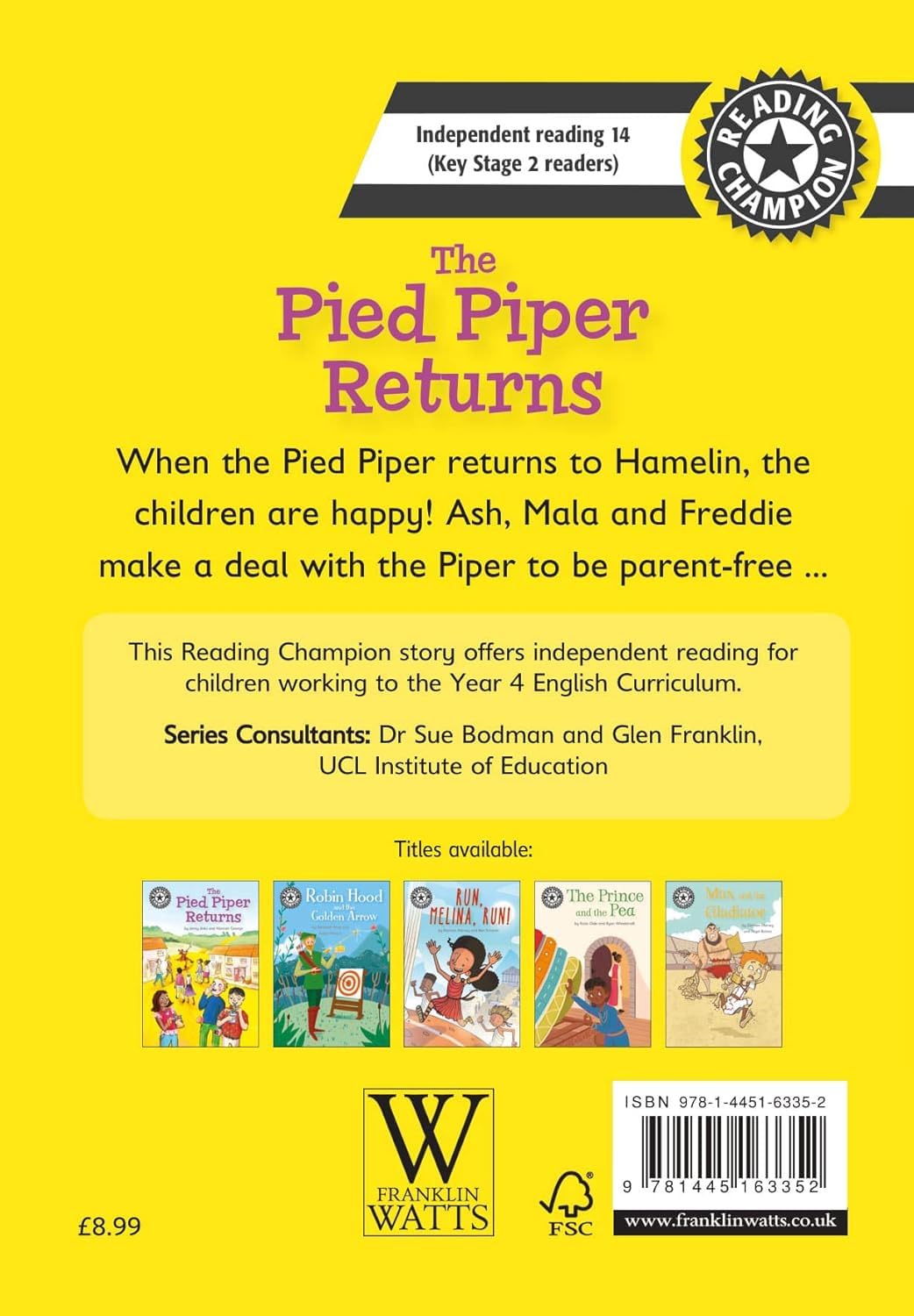 The Pied Piper Returns: Independent Reading 14 (Reading Champion ...