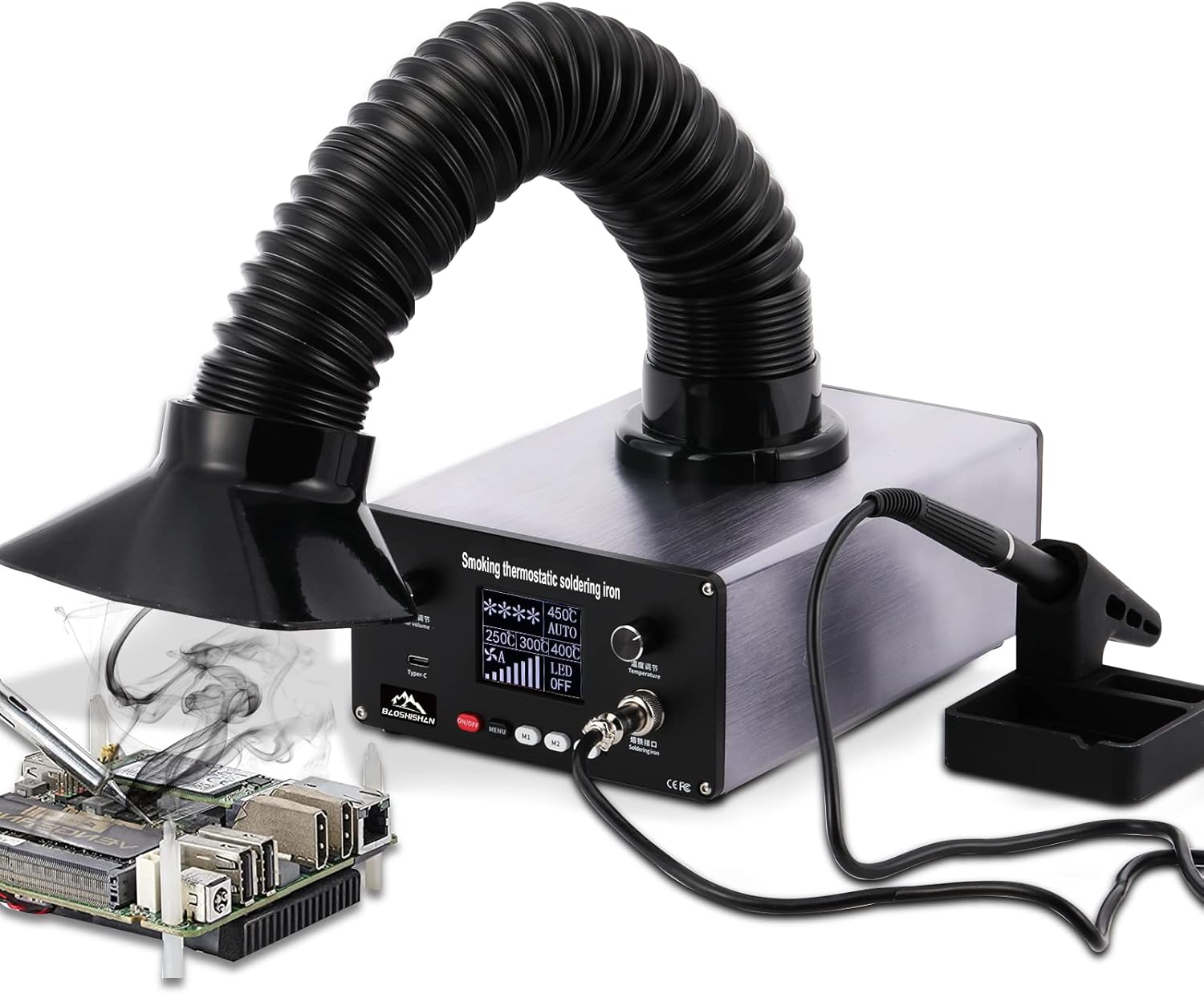 BAOSHISHAN Soldering Iron Station with Fume Extractor,150W Fume ...