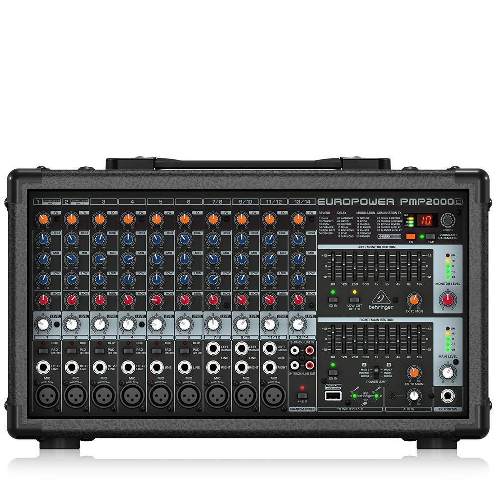 Behringer Europower PMP2000D 2000-Watt 14-Channel Powered Mixer with ...