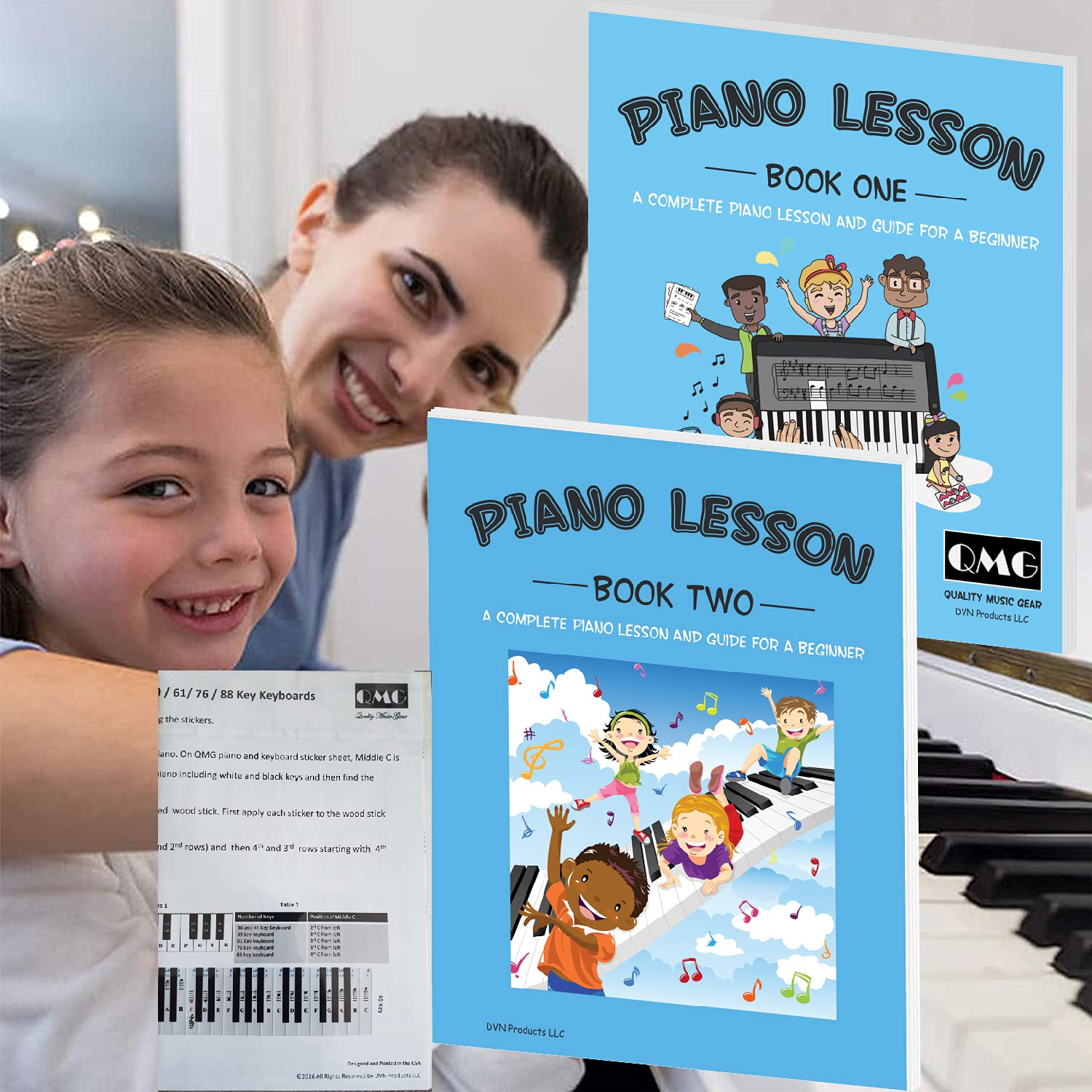 Piano Keyboard Stickers Piano And Keyboard Note Chart And Complete ...