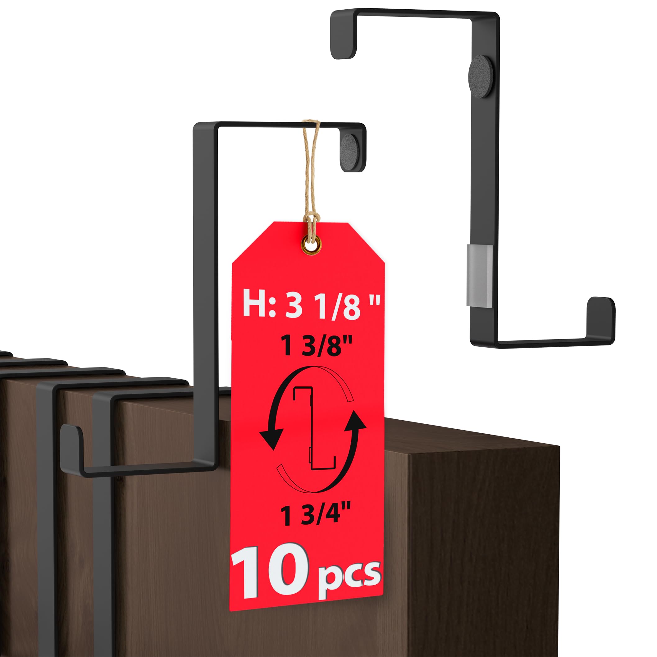 Amazon.com: 4smile Over The Door Hooks - Set of 10 Black Door Hooks for ...