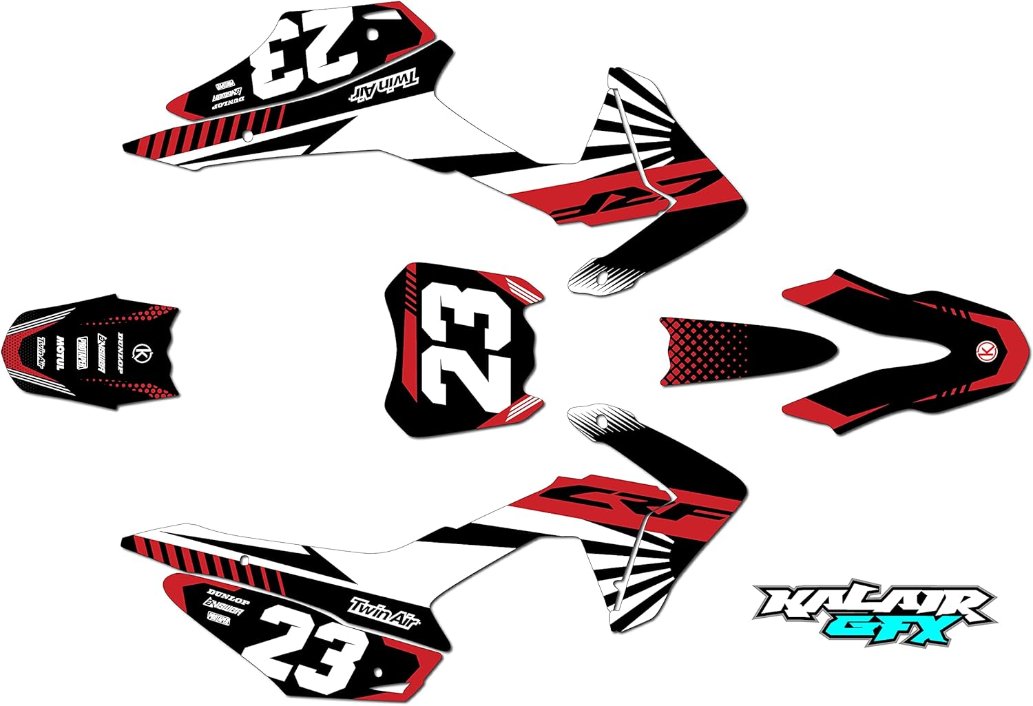 Amazon.com: Graphics kit for Honda CRF110 (2013-2018) FH Series Red 16 ...