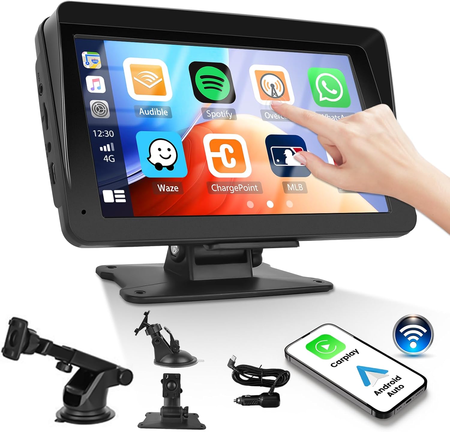 Amazon.com: Portable Car Screen Wireless Carplay Android Auto Car Radio ...