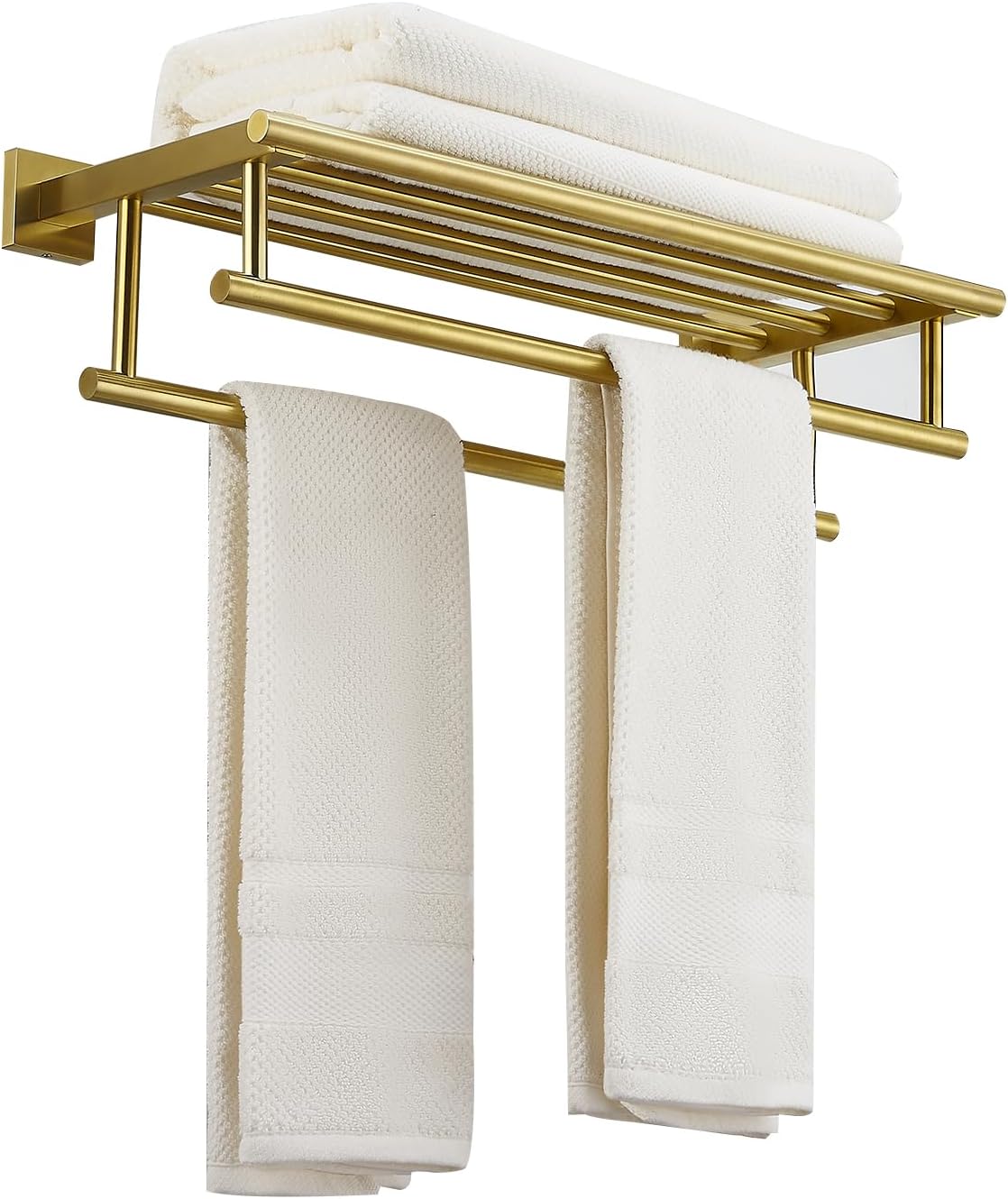 Amazon.com: Wall Mounted Towel Rack for Bathroom, Brushed Gold Towel ...