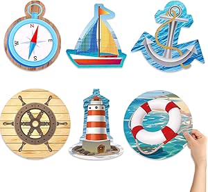 Amazon.com: Viozakanry 6 Style Large Nautical Cutout 11'' Double ...