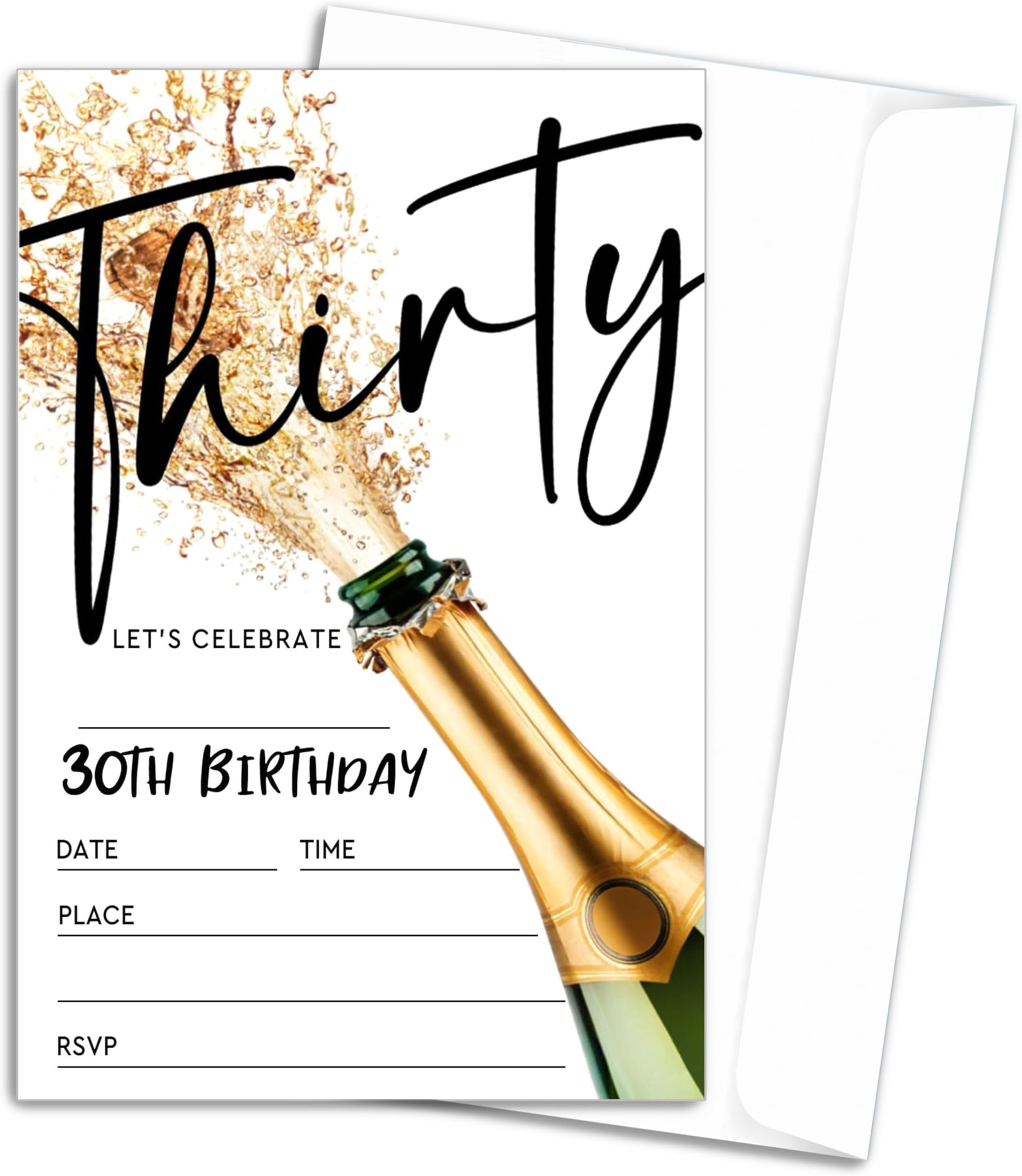 Amazon.com : Qinkel 30th Birthday Invitations, Birthday Party ...