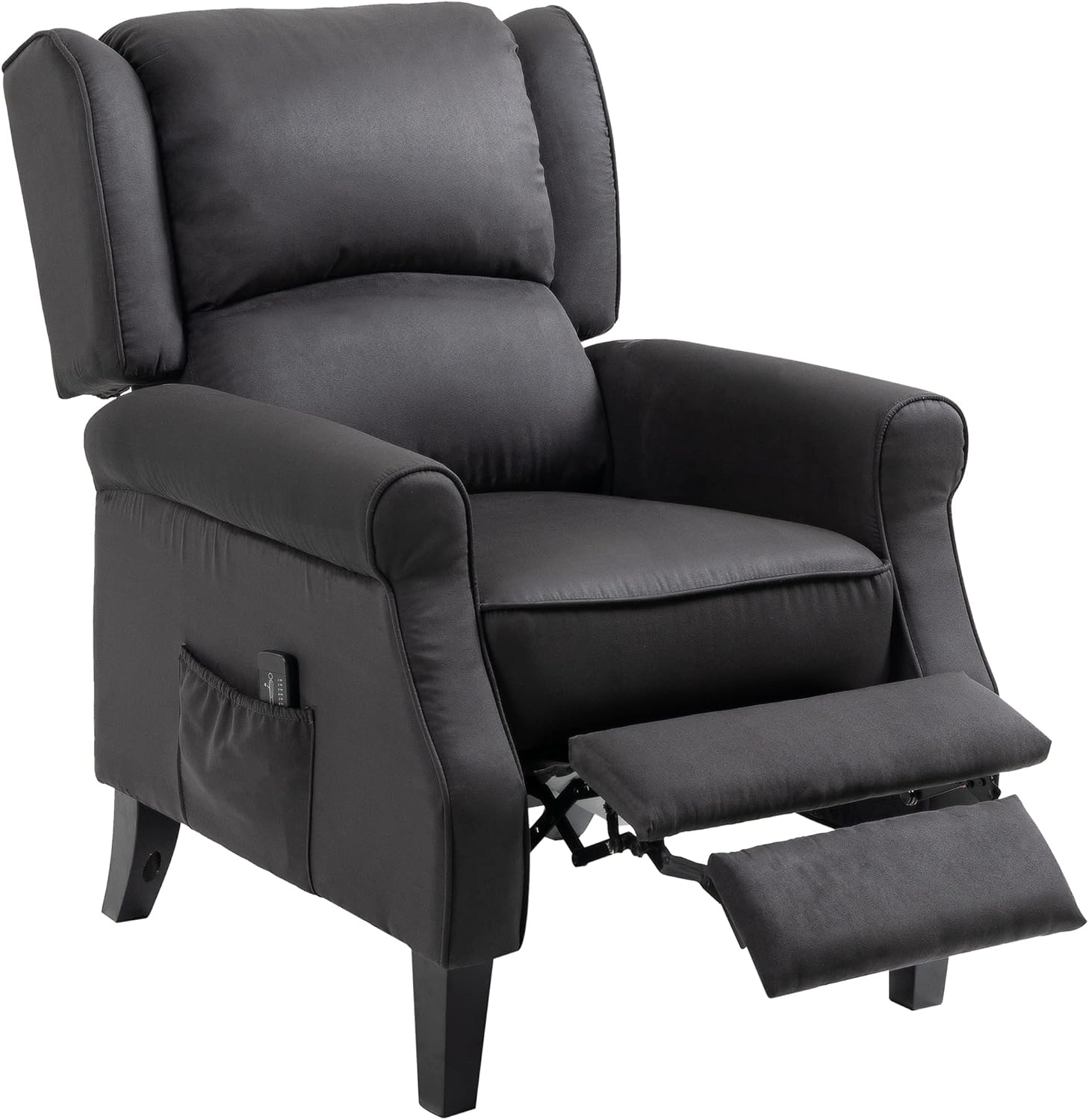 HOMCOM Vibrating Massage Sofa Chair Linen Adjustable Recliner Armchair ...