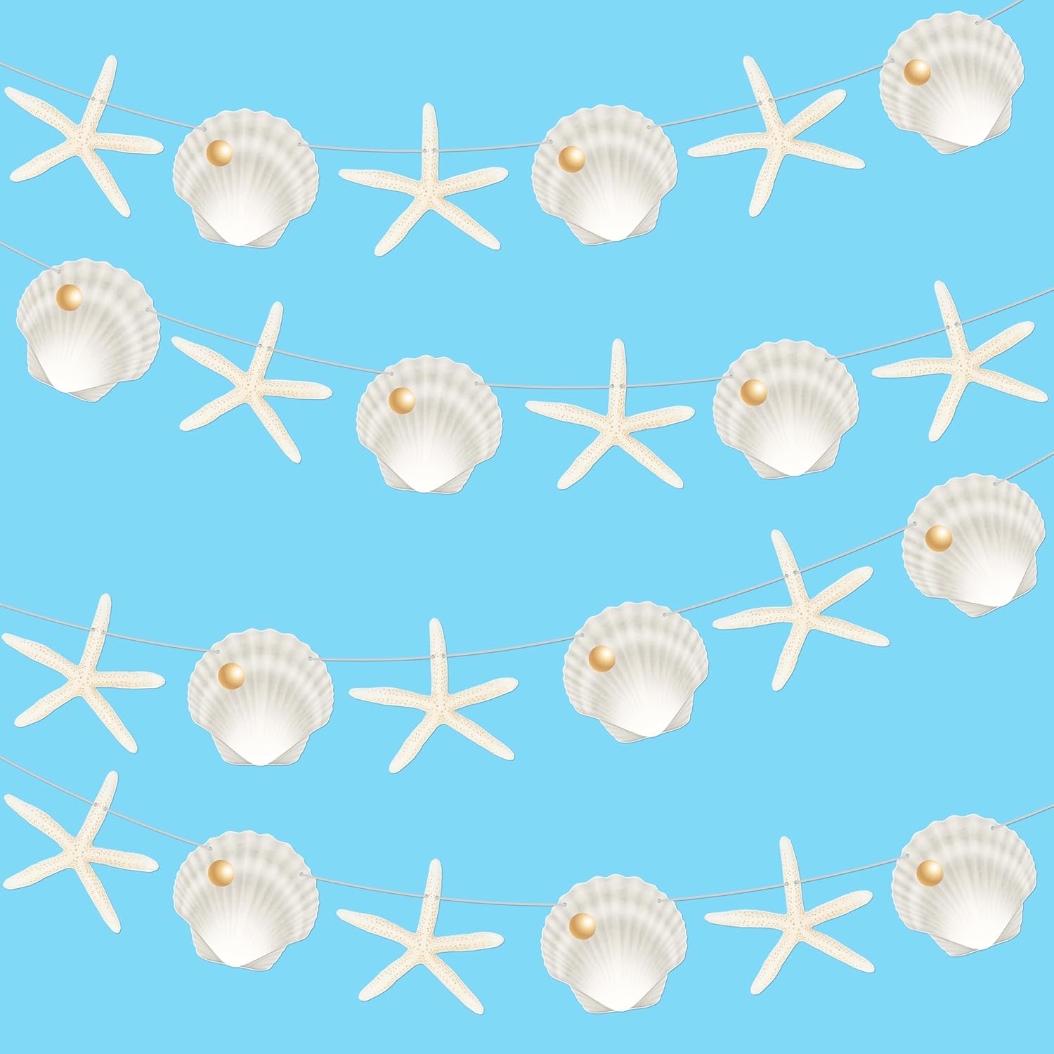 Amazon.com: Beach Seashell Party Banners Ocean Seashell Party ...
