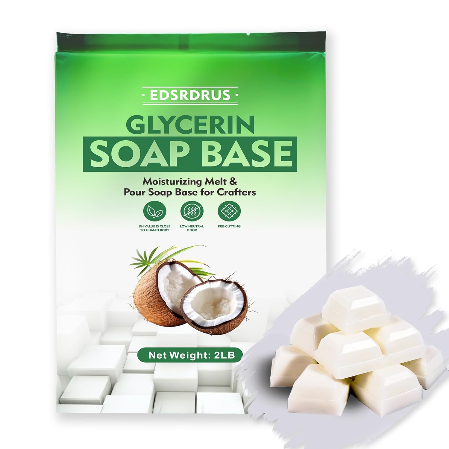 Amazon.com: EDSRDRUS 2 LB Glycerin Soap Base Pre-Cut Moisturizing ...