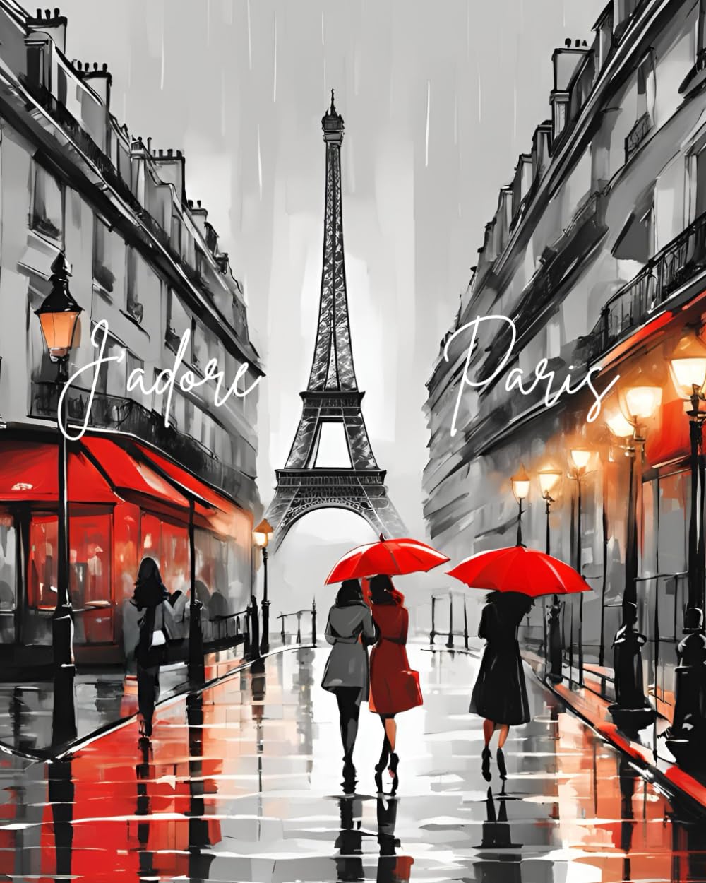 Paris Notebook: Cute Black Love Paris Journal. 160 pages college ruled ...