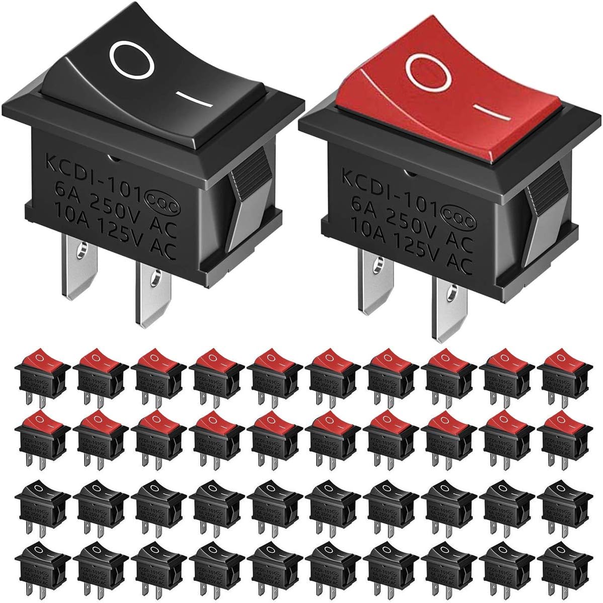 mengger 40PCS ON/Off Schalter Kippschalter Mini Boat Wippschalter 6A ...