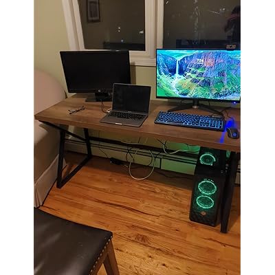 HSH Large Rustic Grey Computer Desk, Industrial Vintage Soho Study ...