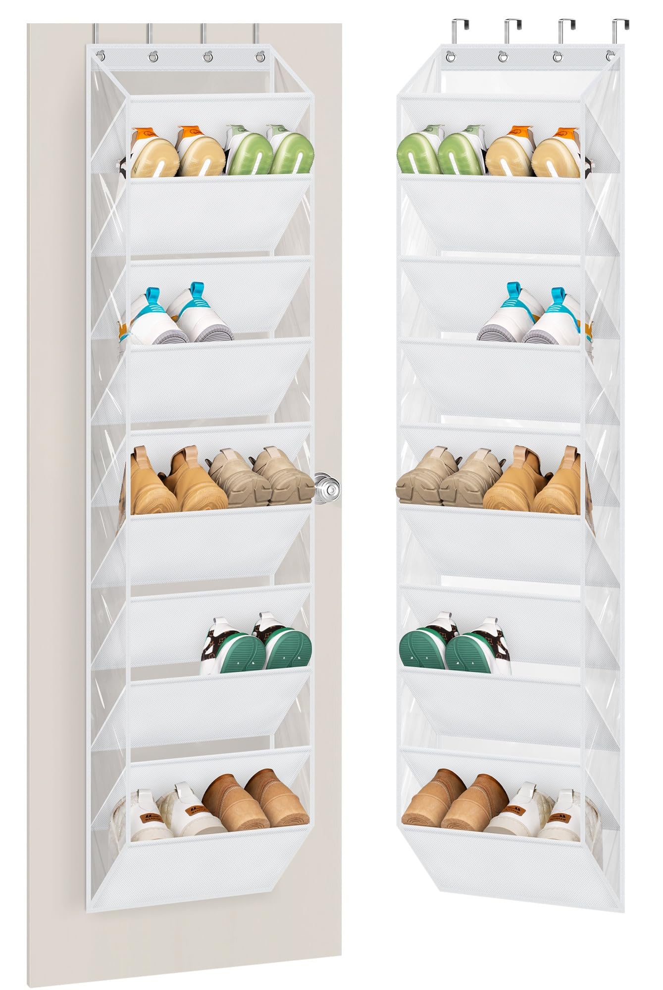 Amazon.com: AOODA 10 Tier Clear Over the Door Shoe Organizer Storage ...