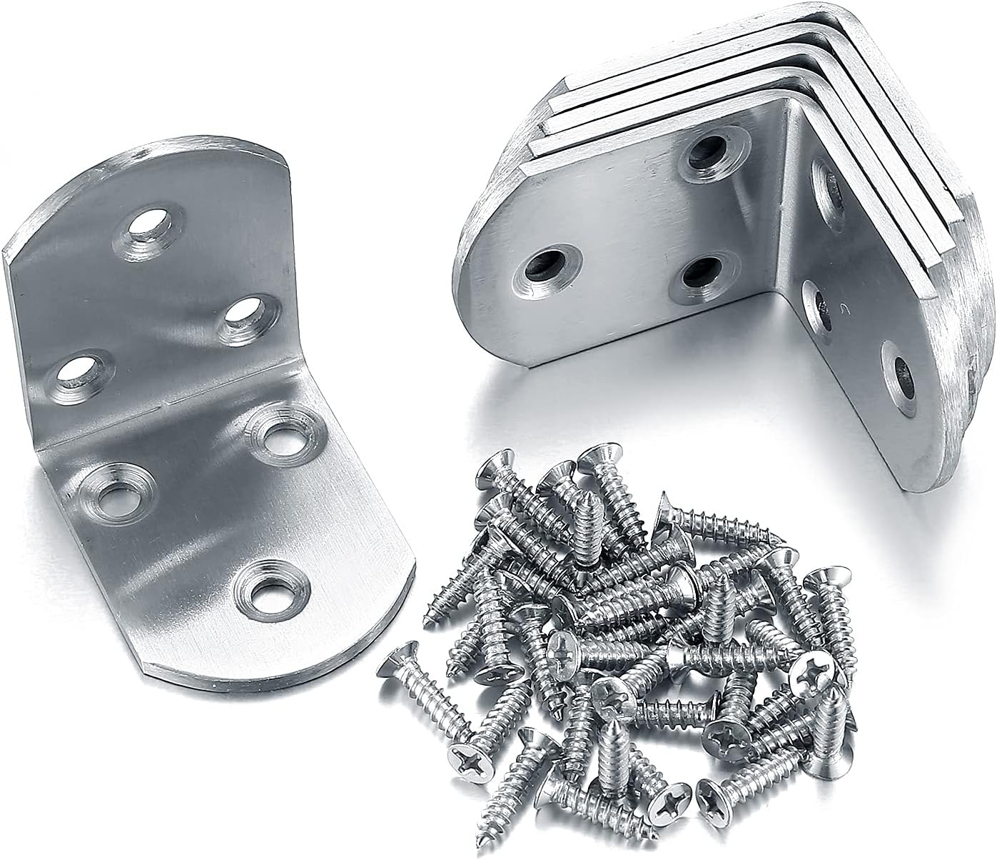 6 Pcs Right Angle Brackets, L Shaped Shelf Corner Braces Brackets ...