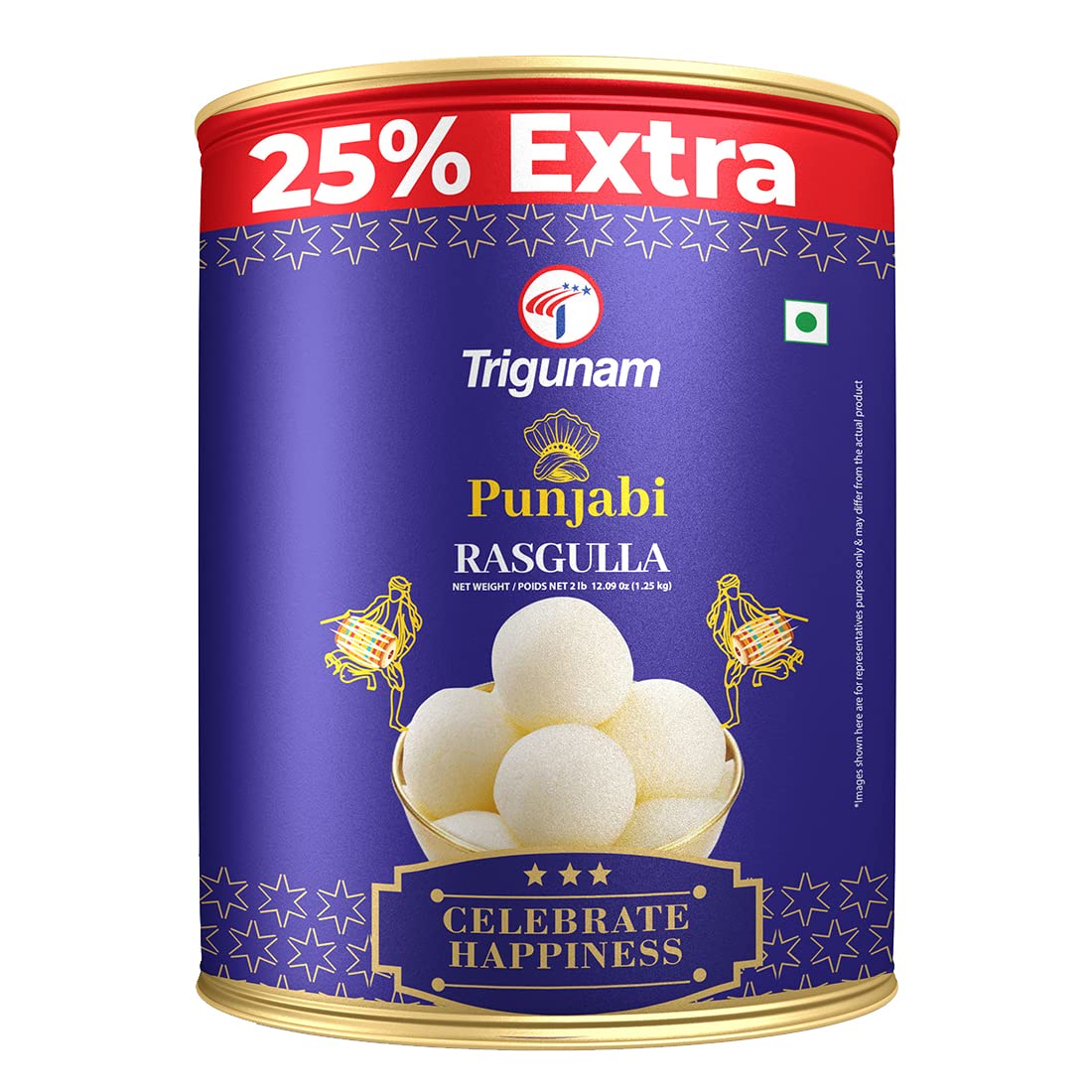 Amazon.com : Trigunam Punjabi Rasgulla Tin 1.25kg : Grocery & Gourmet Food