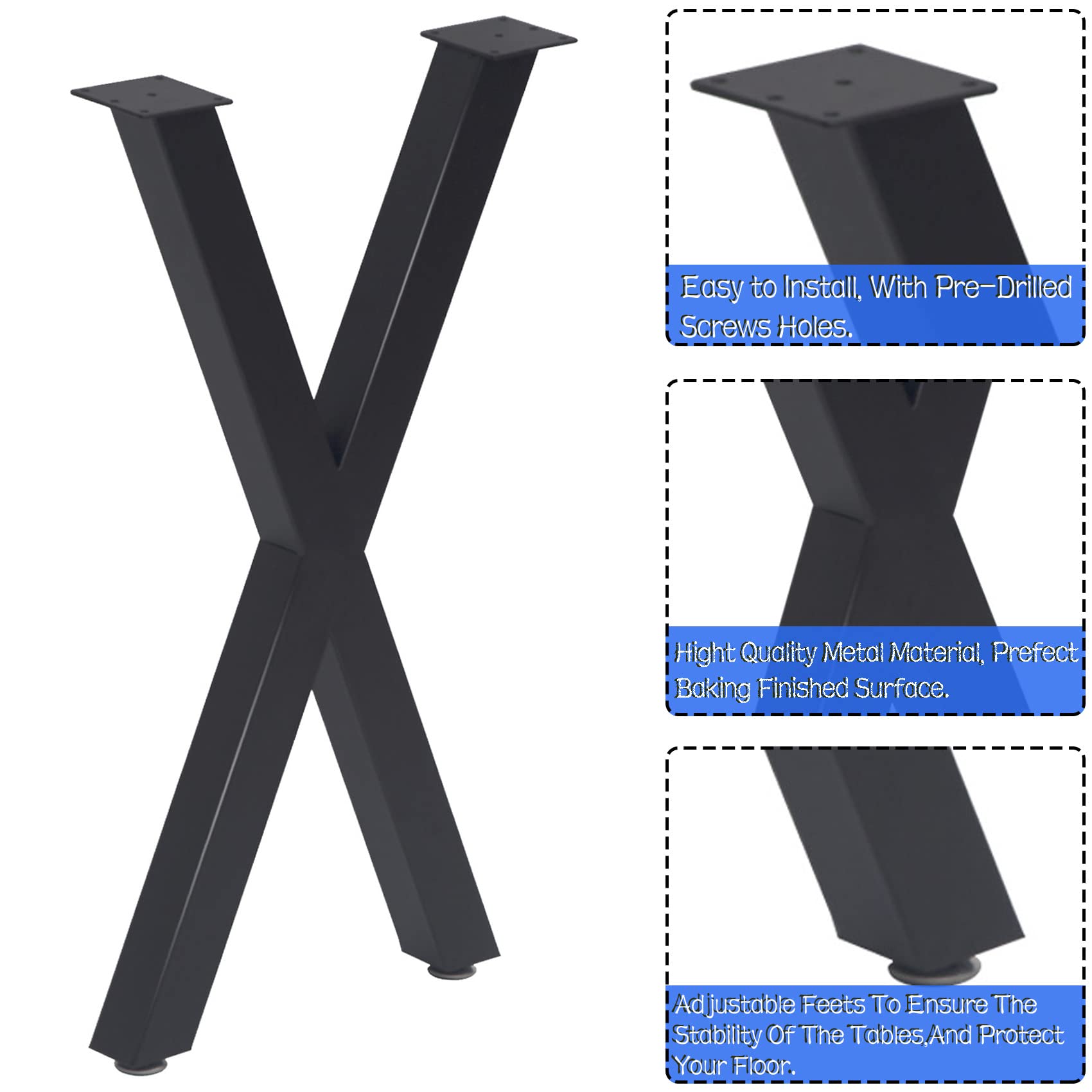 Taelakeni 28 Inch Metal Dining Desk Table Legs, Heavy Duty Industrial ...