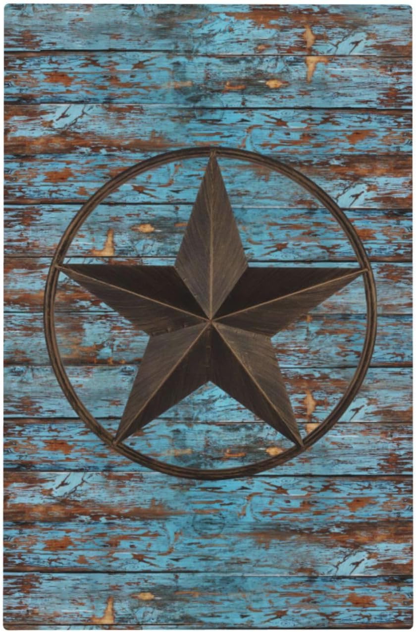 Rustic Blue Wood Western Texas Star Light Switch Cover Single Blank ...