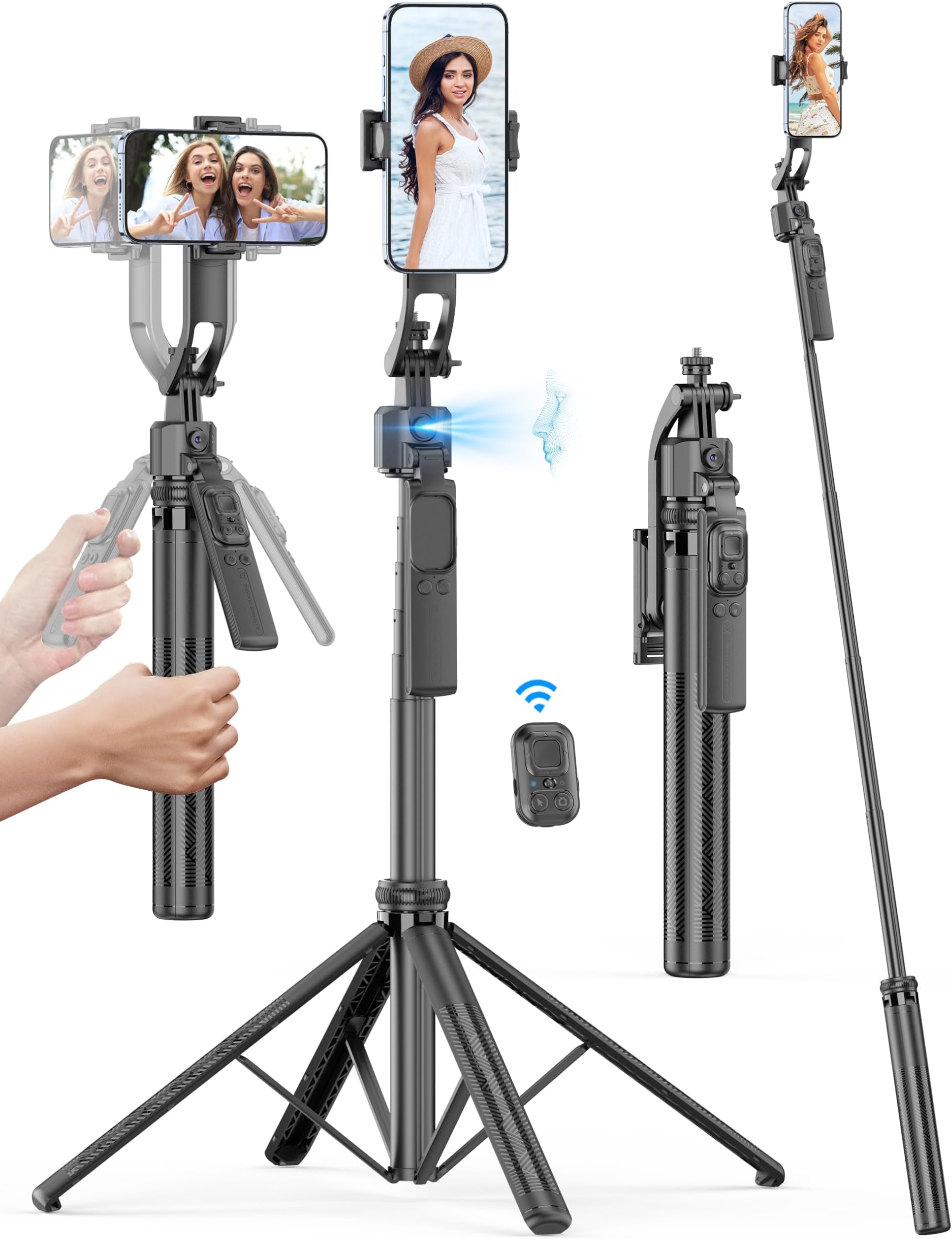 Amazon.com: Voinap Extendable Auto Face Tracking Tripod with Light, 360 ...