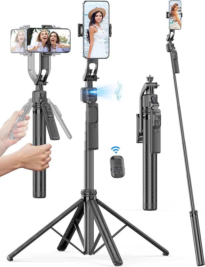 64'' Auto Face Tracking Tripod 360 Rotation with Stand, Handheld ...
