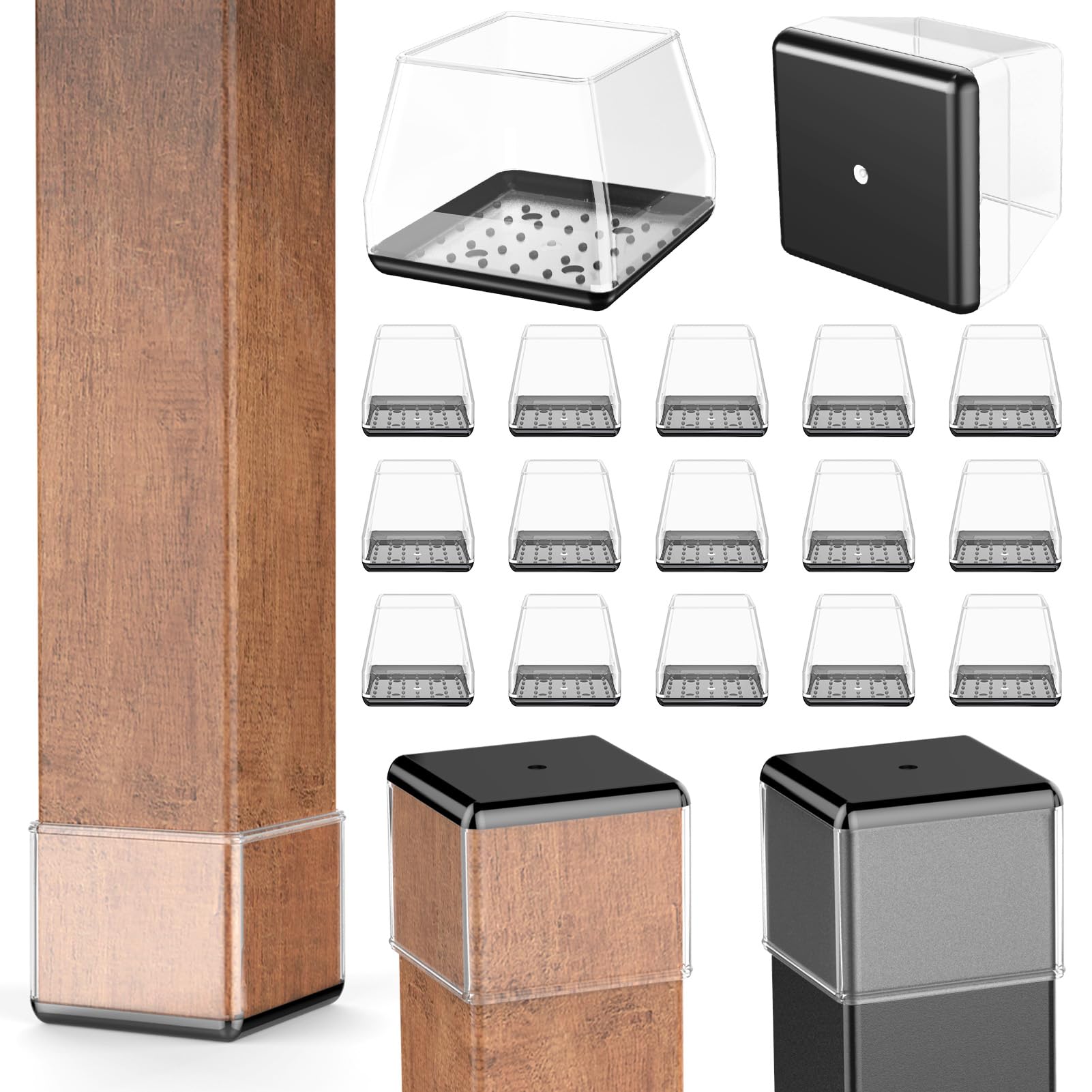 Amazon.com: Furniture Sliders,24 PCS Square Chair Leg Sliders for ...