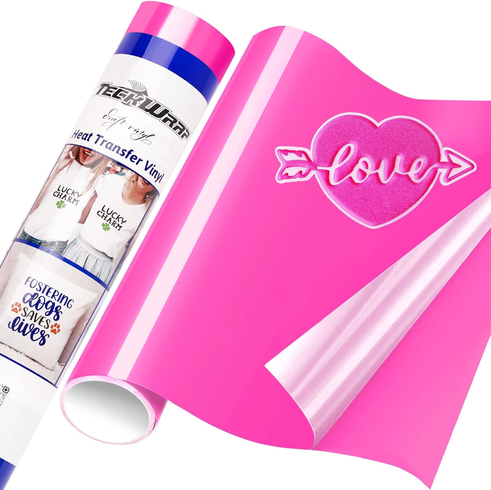 Amazon.com: TECKWRAP Heat Transfer Vinyl Glitter Iron on Vinyl Roll for ...