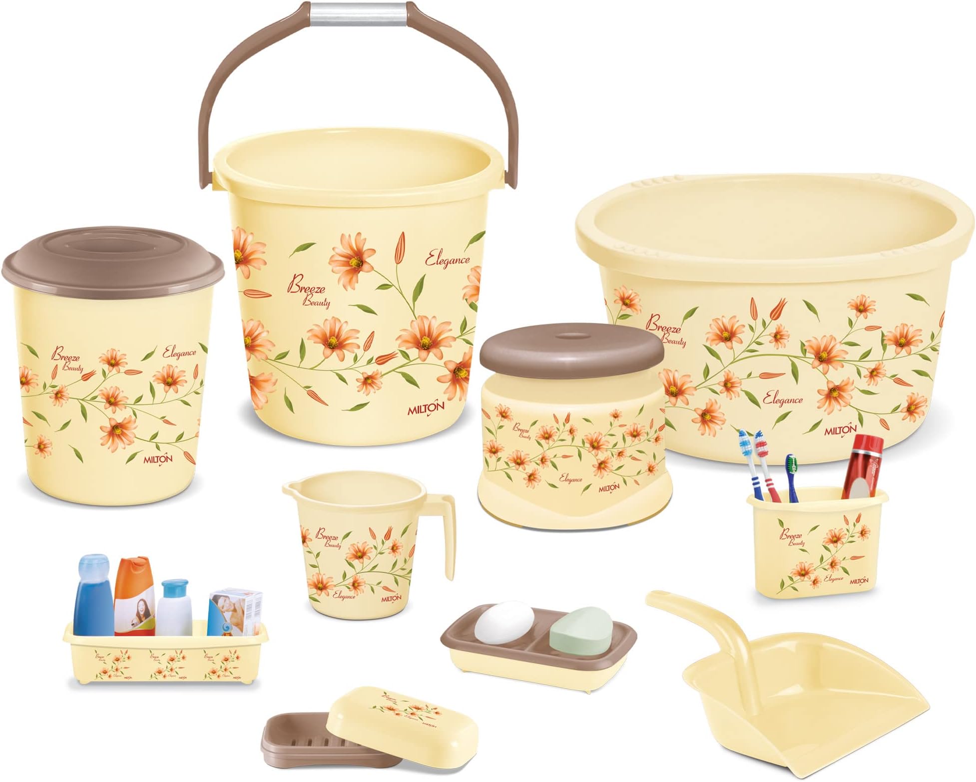 Milton Swish Senior 4 pcs Bathroom Accessories Set, 23 Litre Bucket ...