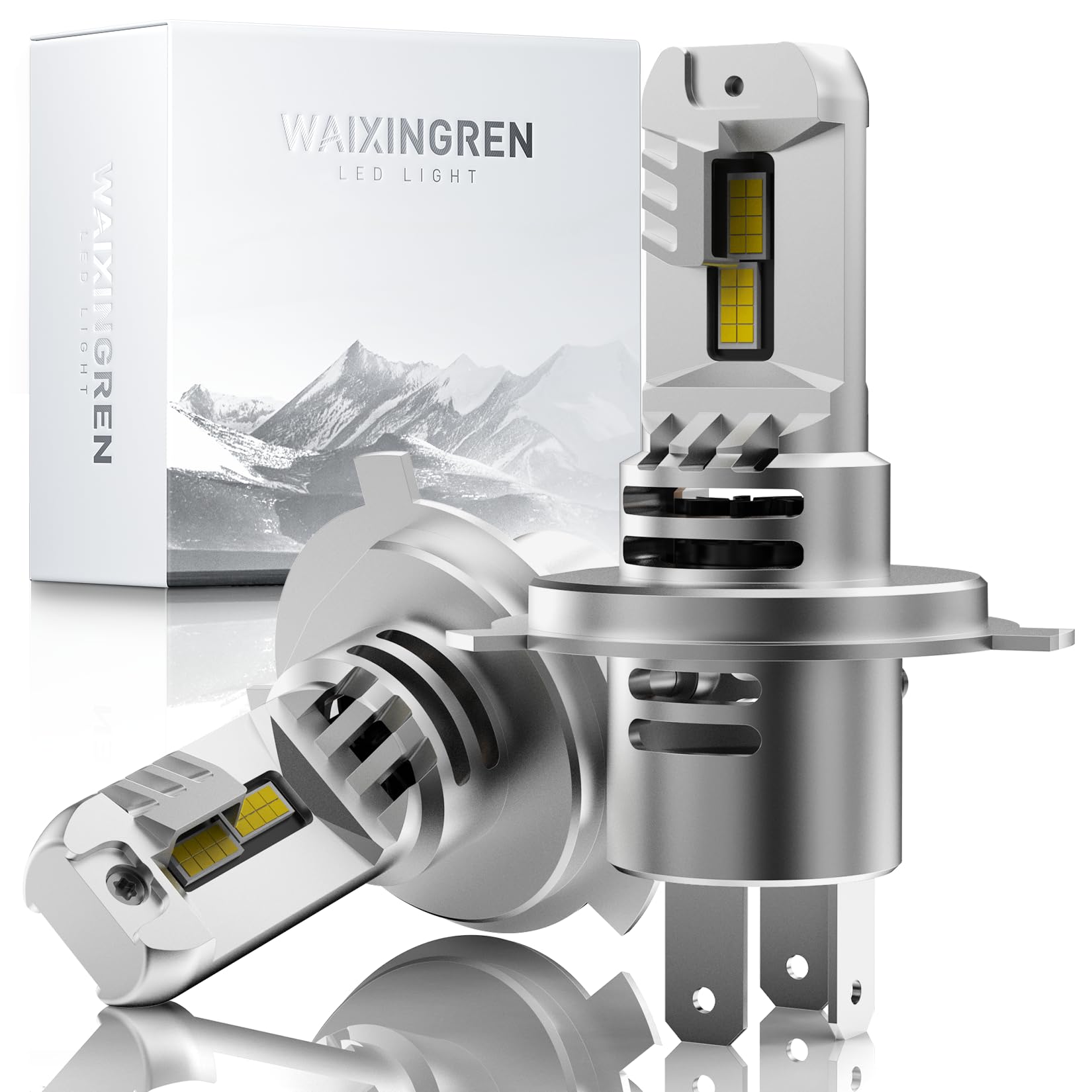 WAIXINGREN H4 Led Headlight Bulbs, 60W 26000LM 400% Ultra Brightness ...