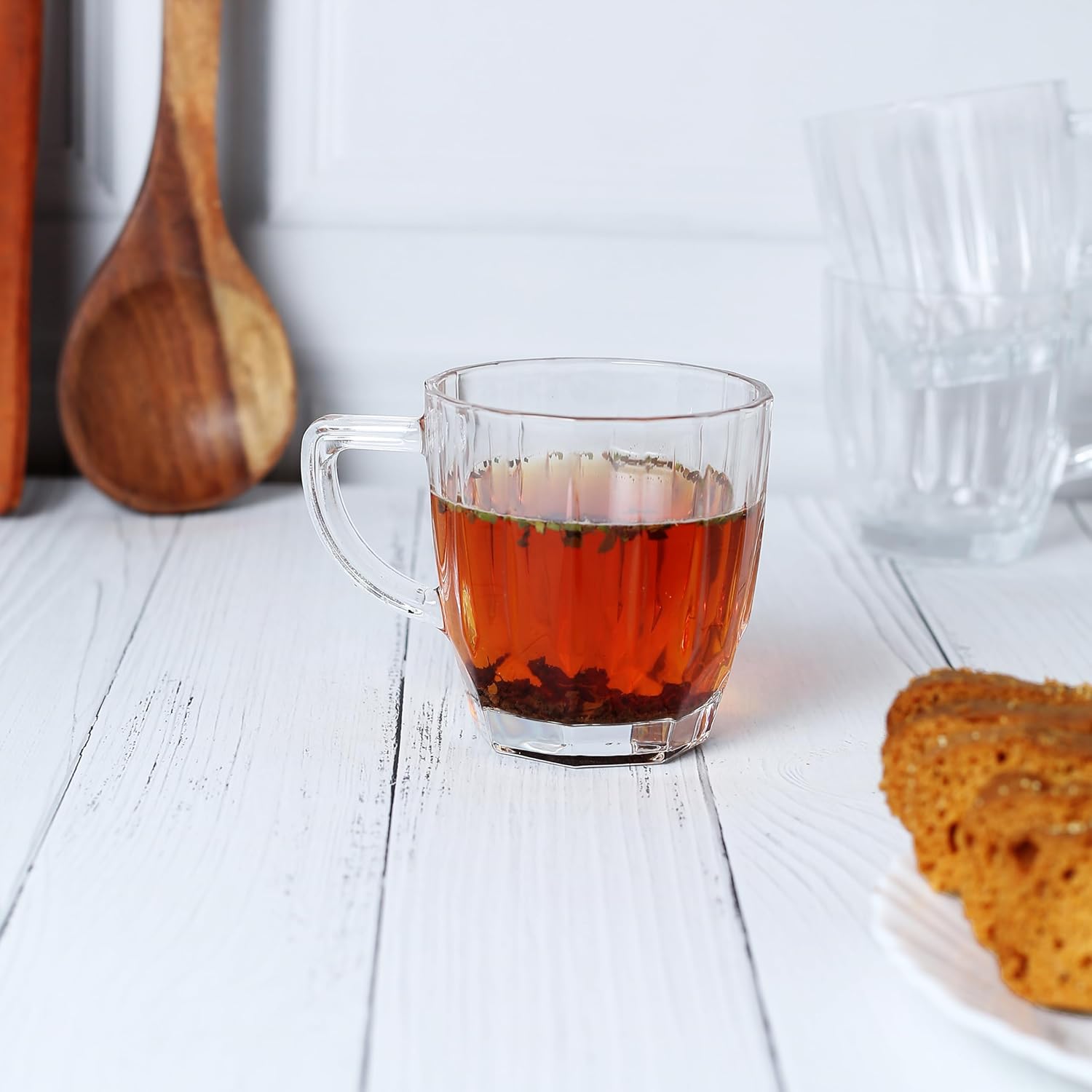Buy Crystal Glass Tea Cups Set of 6, Espresso Mugs Included Online at ...