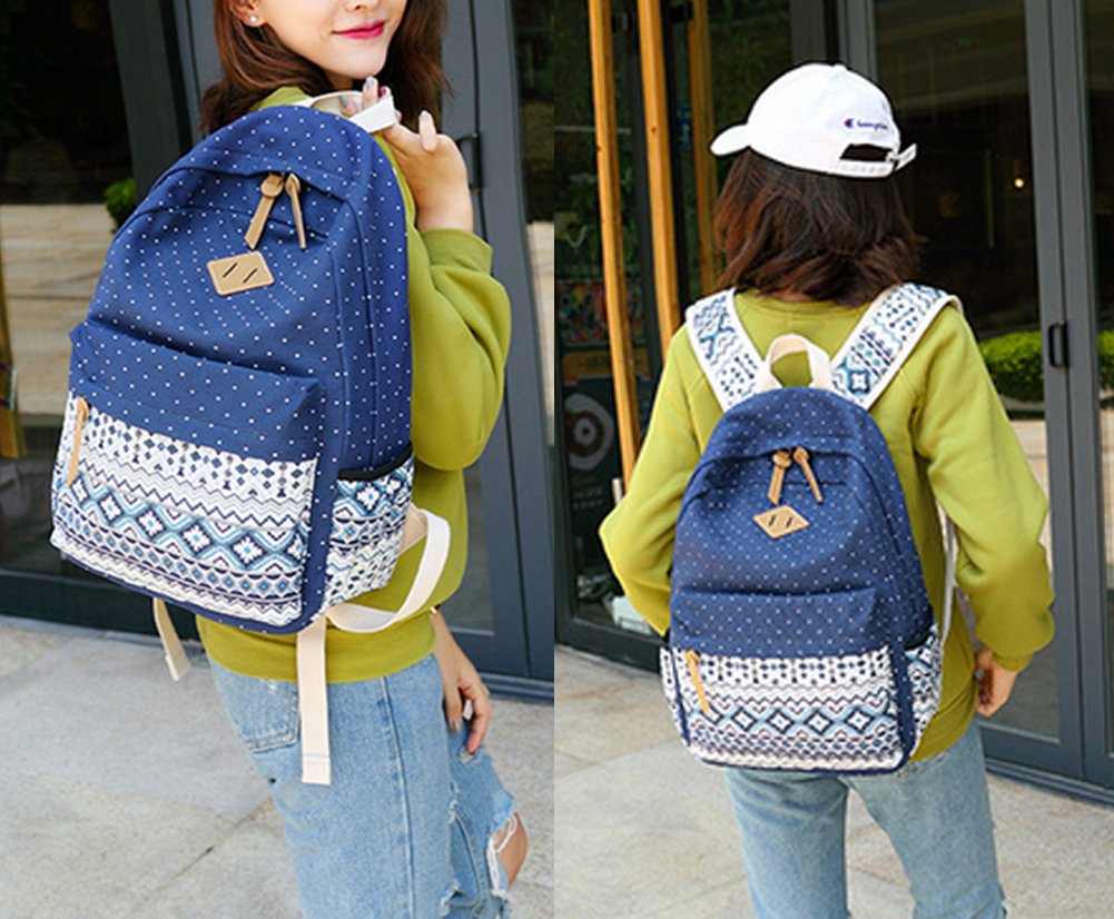 Canvas Print Backpack Cute Teen Backpacks For Girls School Bag With ...