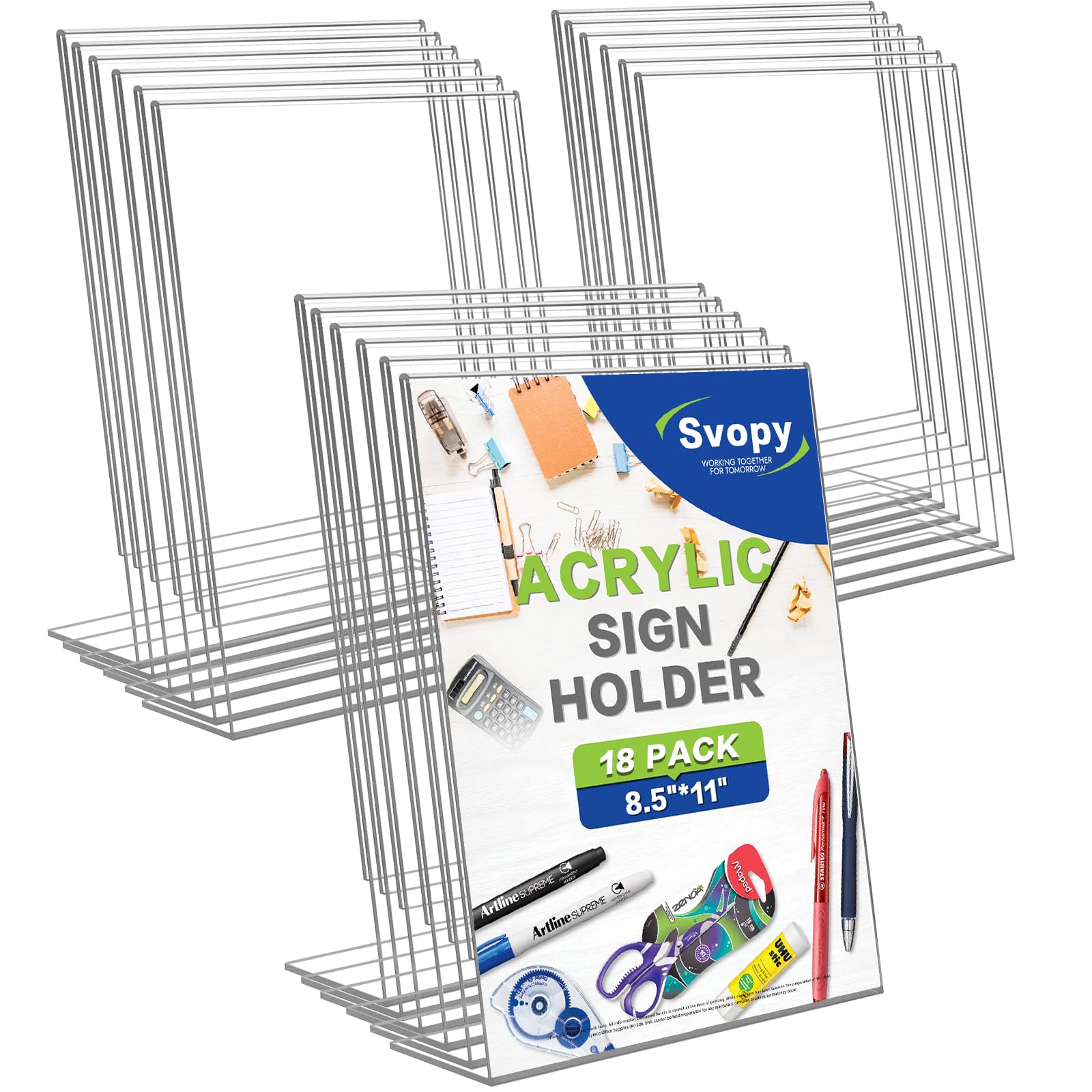 Snapklik.com : SVOPY Acrylic Sign Stand Holders - 8.5 X 11 Inches Clear ...