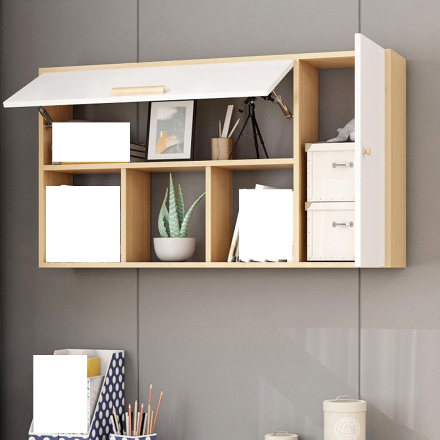 CASEGO Wall-mounted Locker with Cabinet Door Secret Storage Hydraulic ...