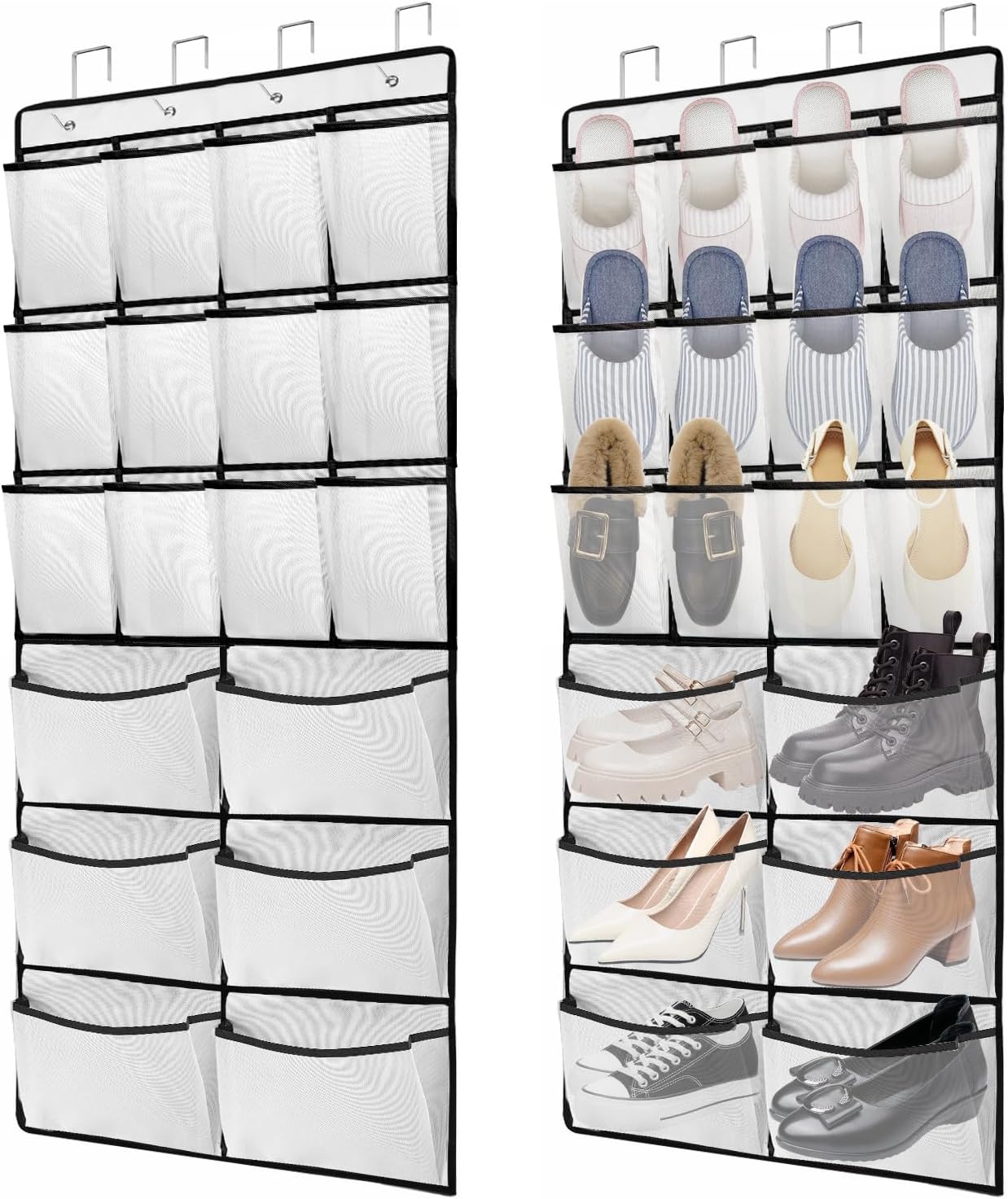 Amazon.com: KIMBORA Over The Door Shoe Organizer 12 Large Mesh Pockets ...