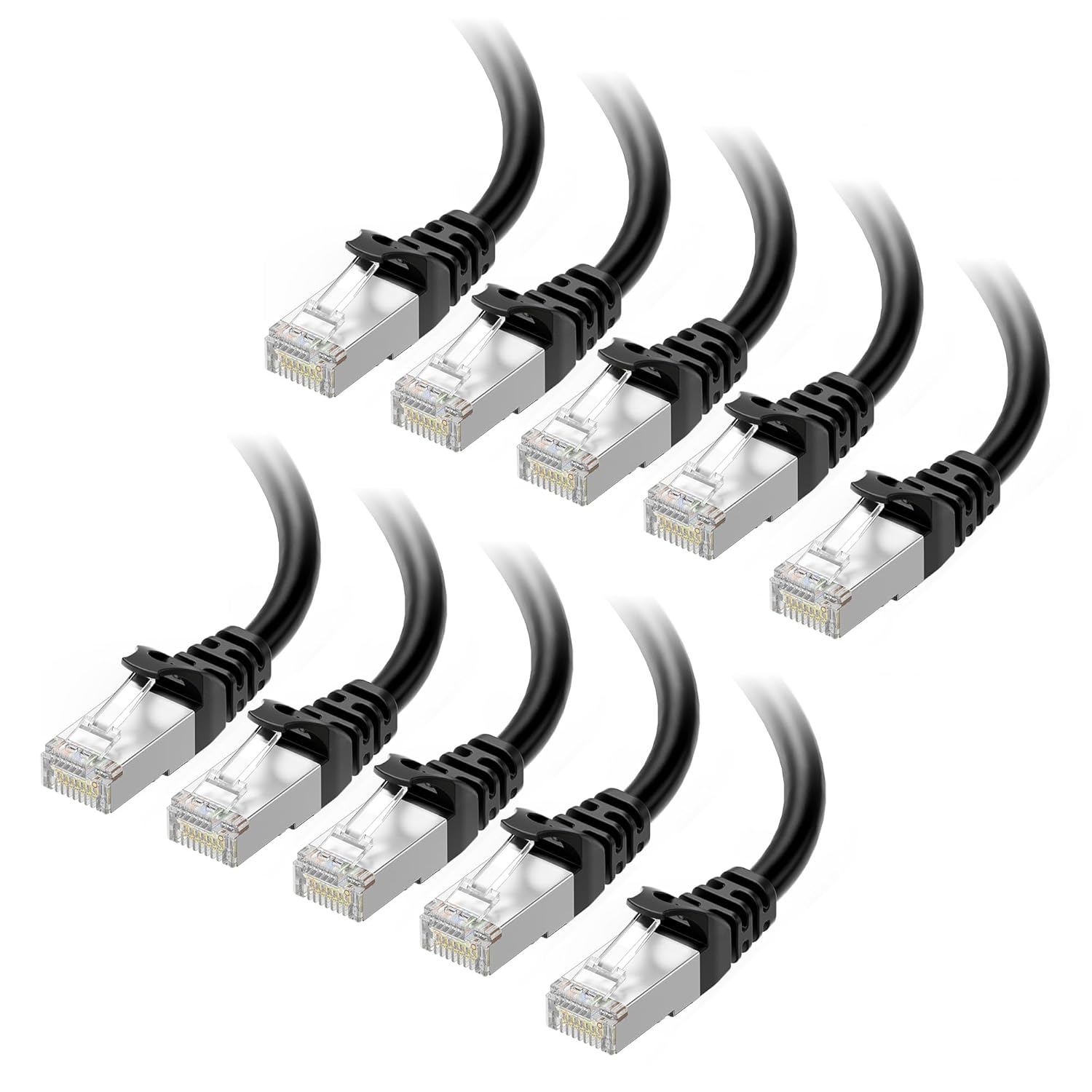 Amazon.com: Cable Matters 10Gbps 10-Pack Snagless Short Shielded Cat 6A ...