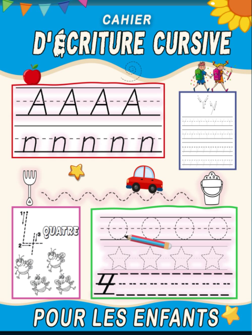 Buy CAHIER D'éCRITURE CURSIVE POUR LES ENFANTS: Livre d’écriture ...
