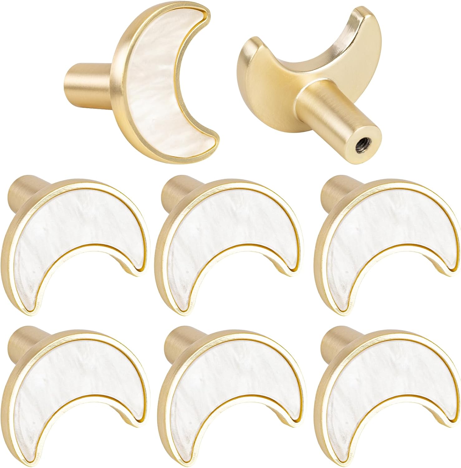 Xinally 8PCS Moon Shaped Dresser Knobs Star-Shape Knobs Moon Star Cloud ...