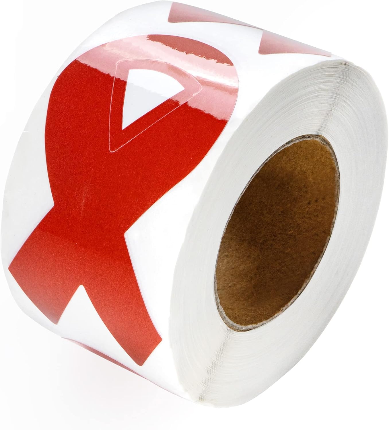 Amazon.com: 250 Red Ribbon Shaped Awareness Stickers for Heart, AIDS ...