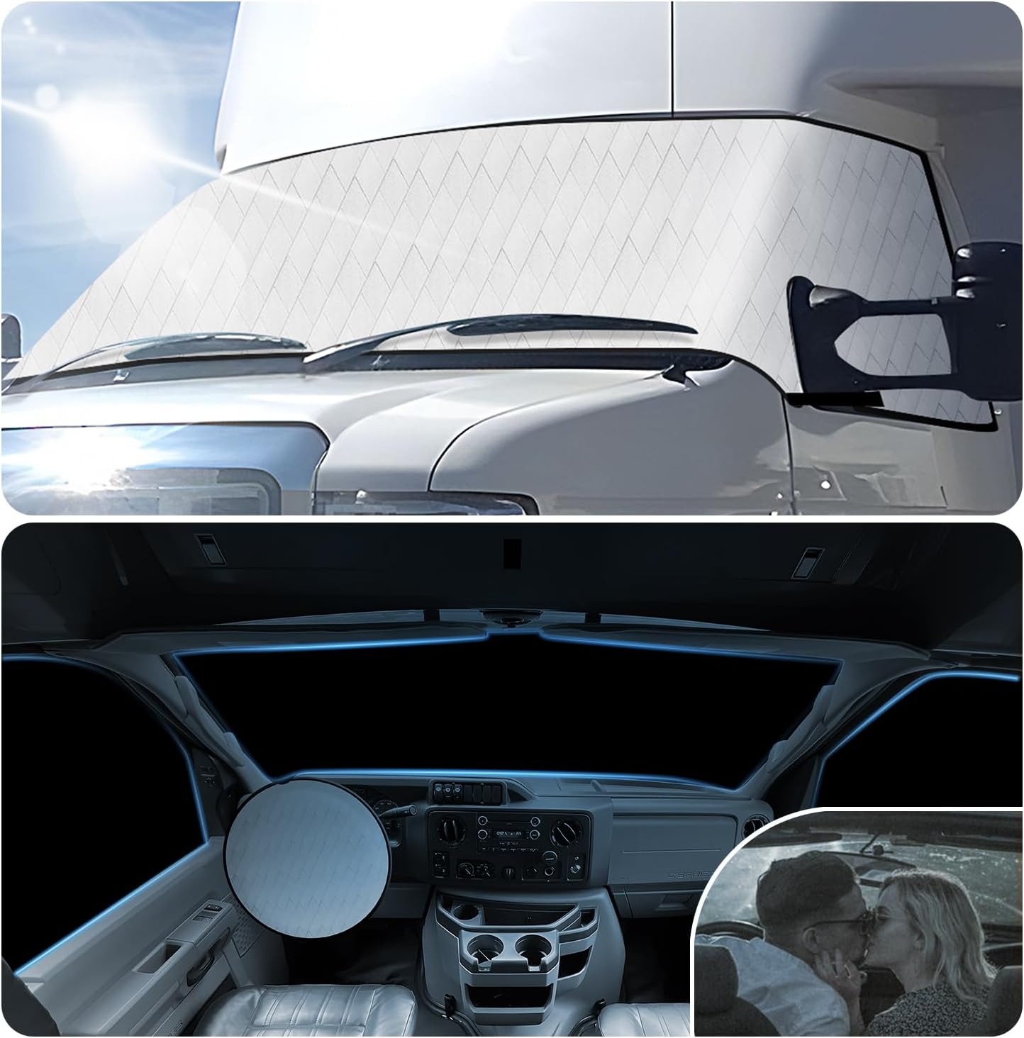 Amazon.com: RV Windshield Cover with Steering Wheel Protector for Class ...