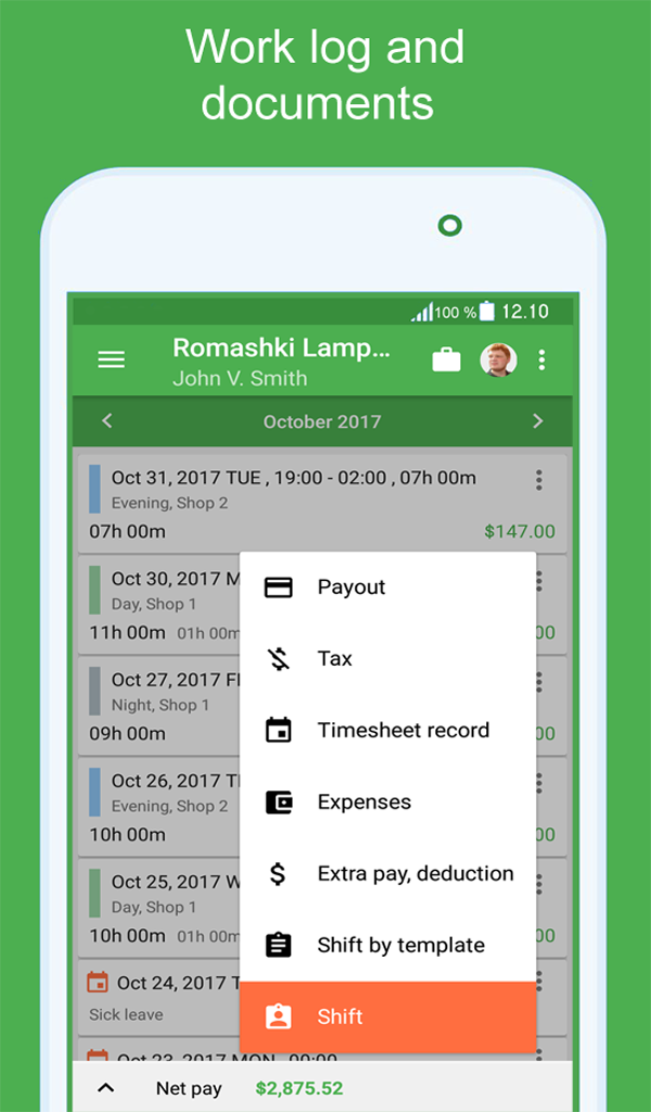 Green Timesheet - App on Amazon Appstore