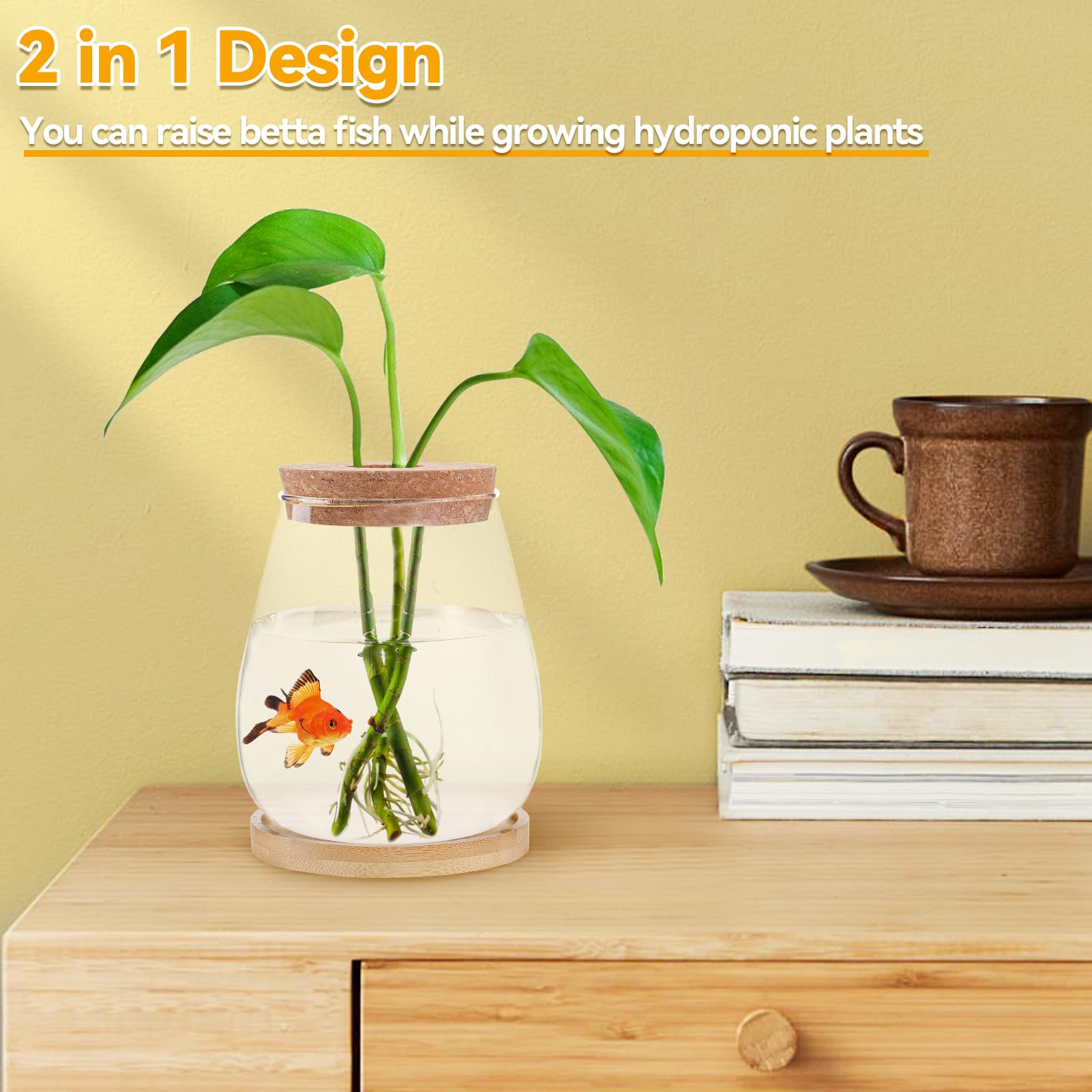 Snapklik.com : Desktop Fish Bowl Glass- Small Betta Fish Tank