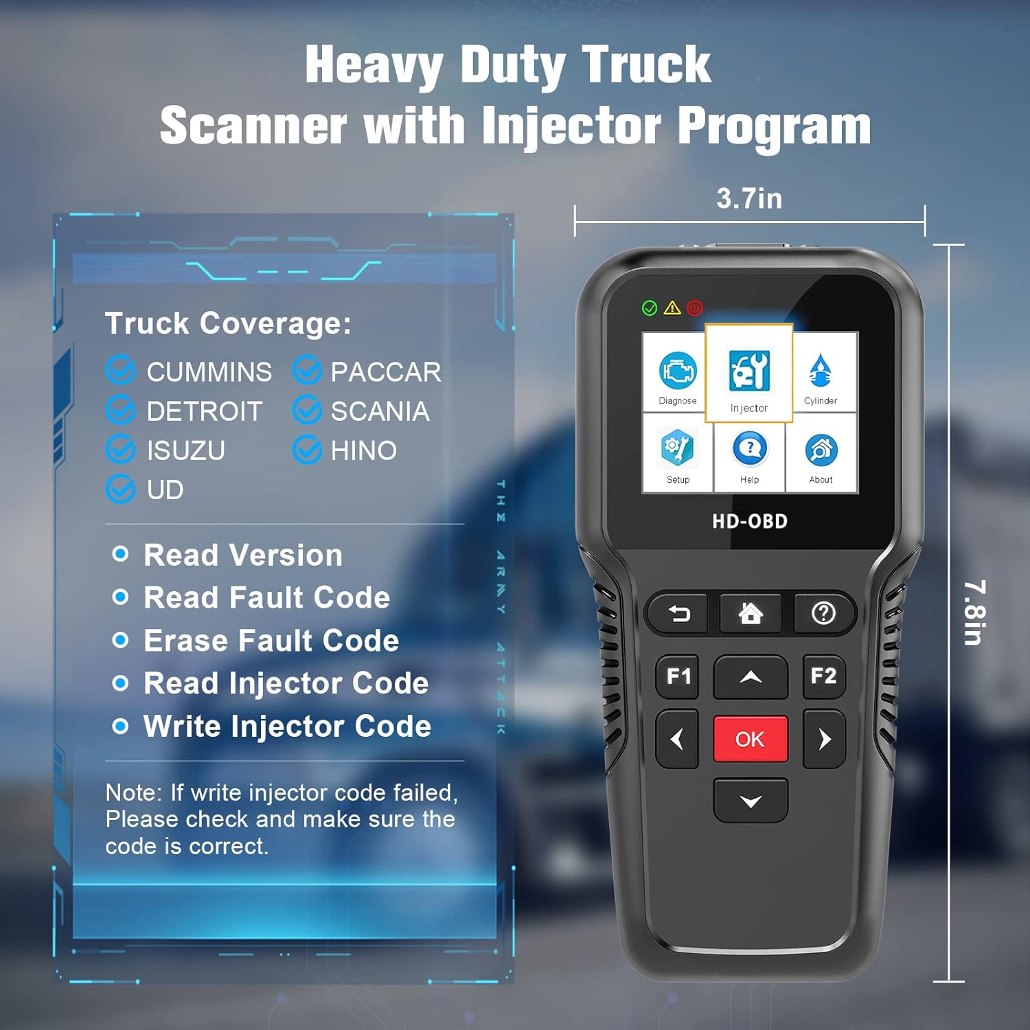 Buy OBDResource 24V Heavy Duty Diesel Truck Scanner with All System ...