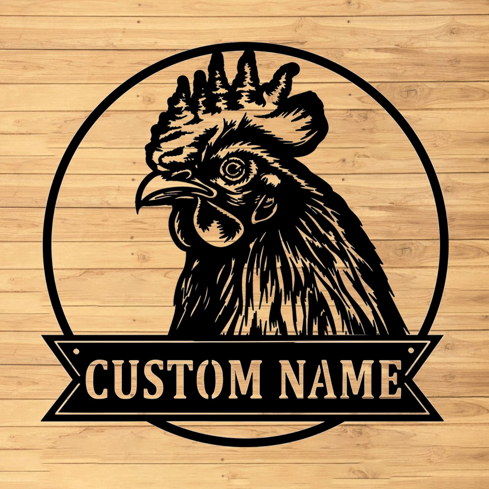 Amazon.com : Custom Rooster Metal Wall Signs - Personalized Rooster ...