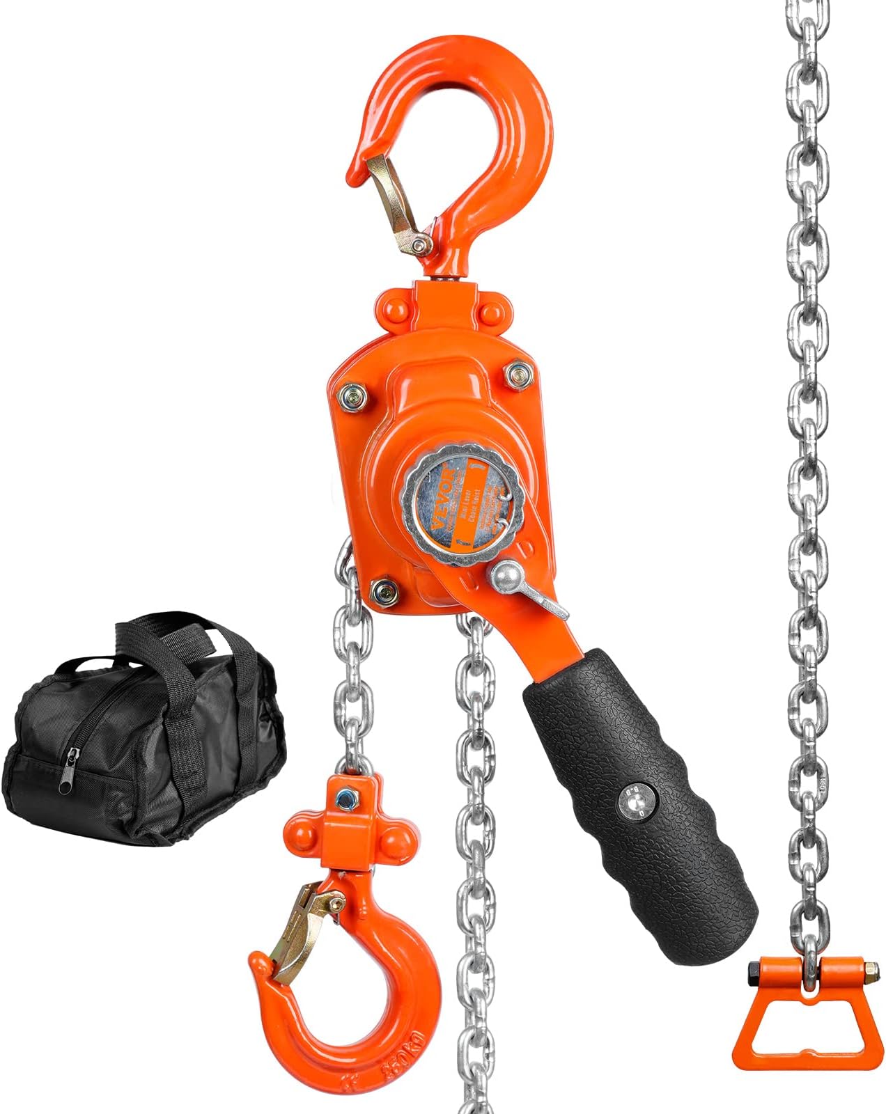 VEVOR Manual Lever Chain Hoist, 1/4 Ton 550 lbs Capacity 5 FT Come ...