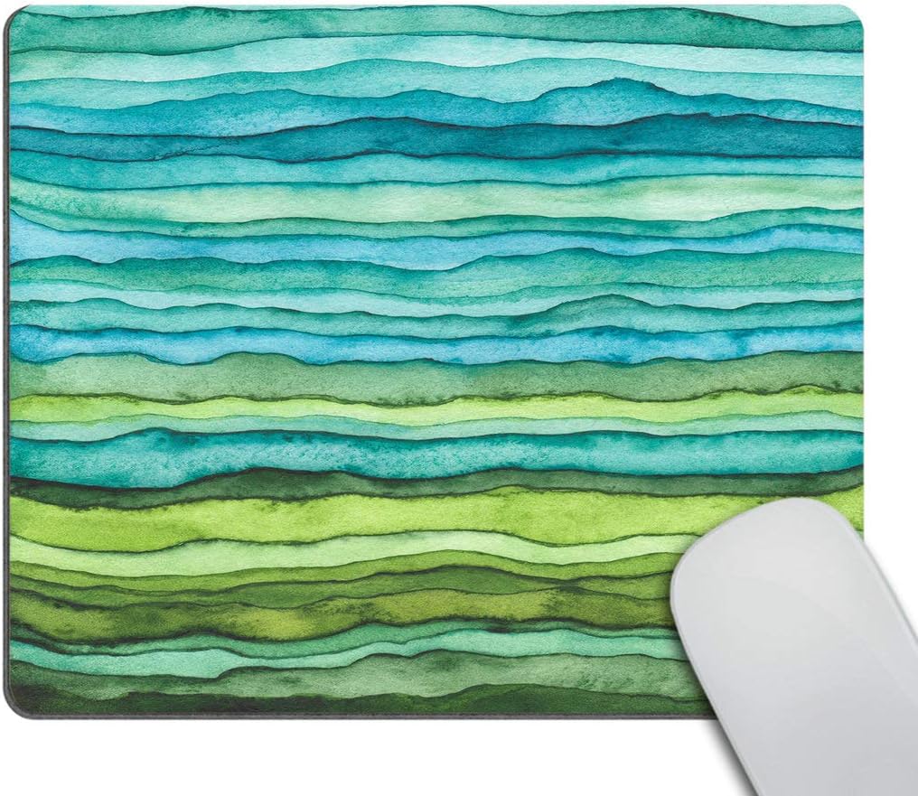 Amazon.com: Smooffly Mouse pad Bright Blue and Green Waves,Watercolor ...