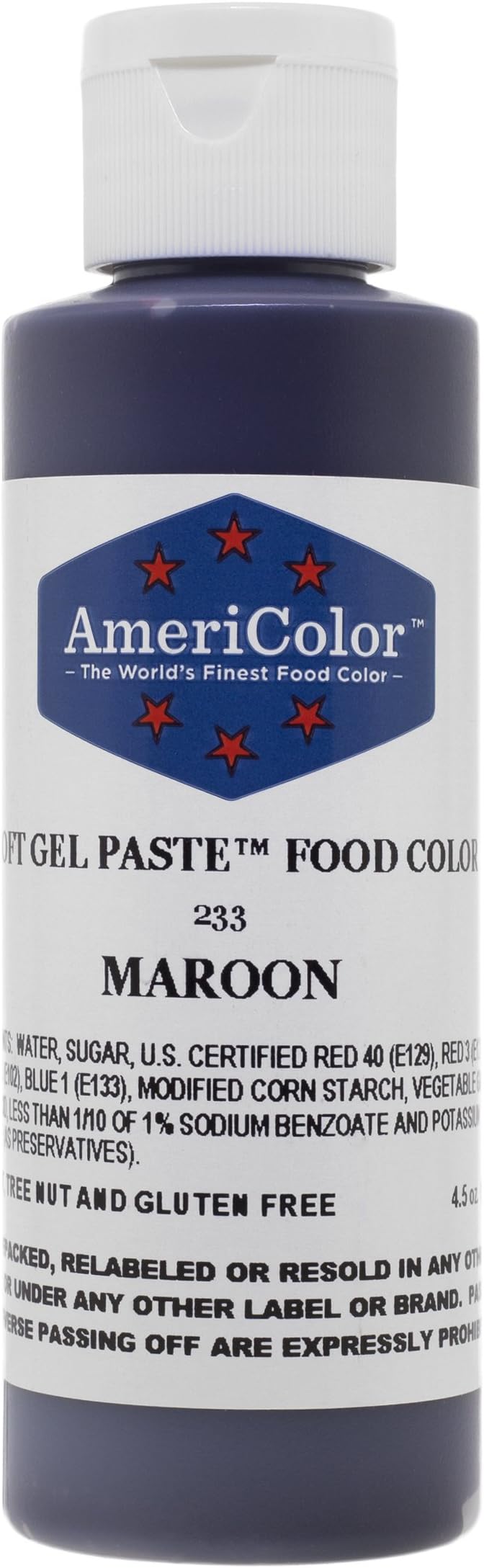 Amazon.com: AmeriColor Food Coloring, Maroon Soft Gel Paste, 4.5 Ounce ...