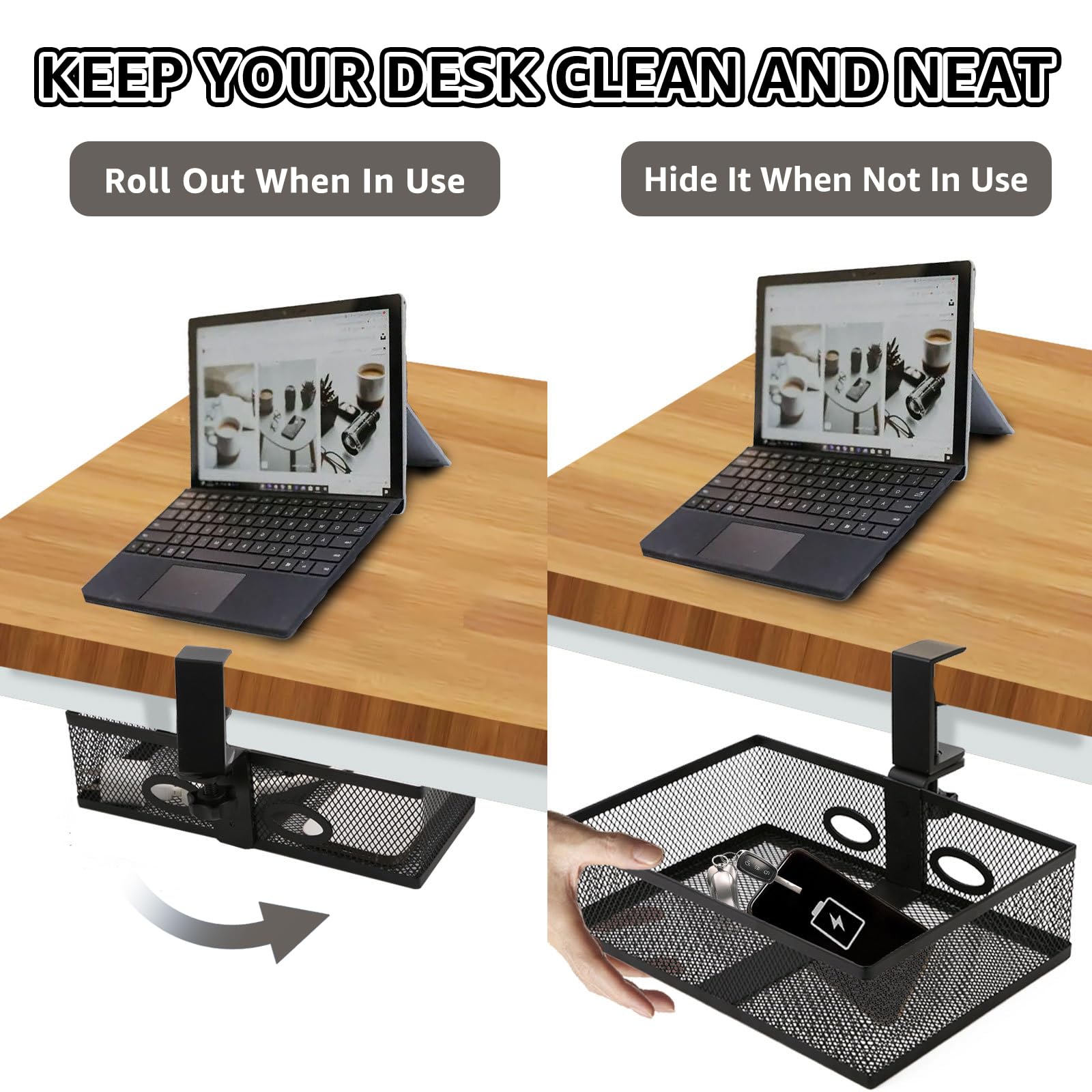 Snapklik.com : WOPPLXY Mesh Desk Organizer And Clamp-on Swivel Pencil ...