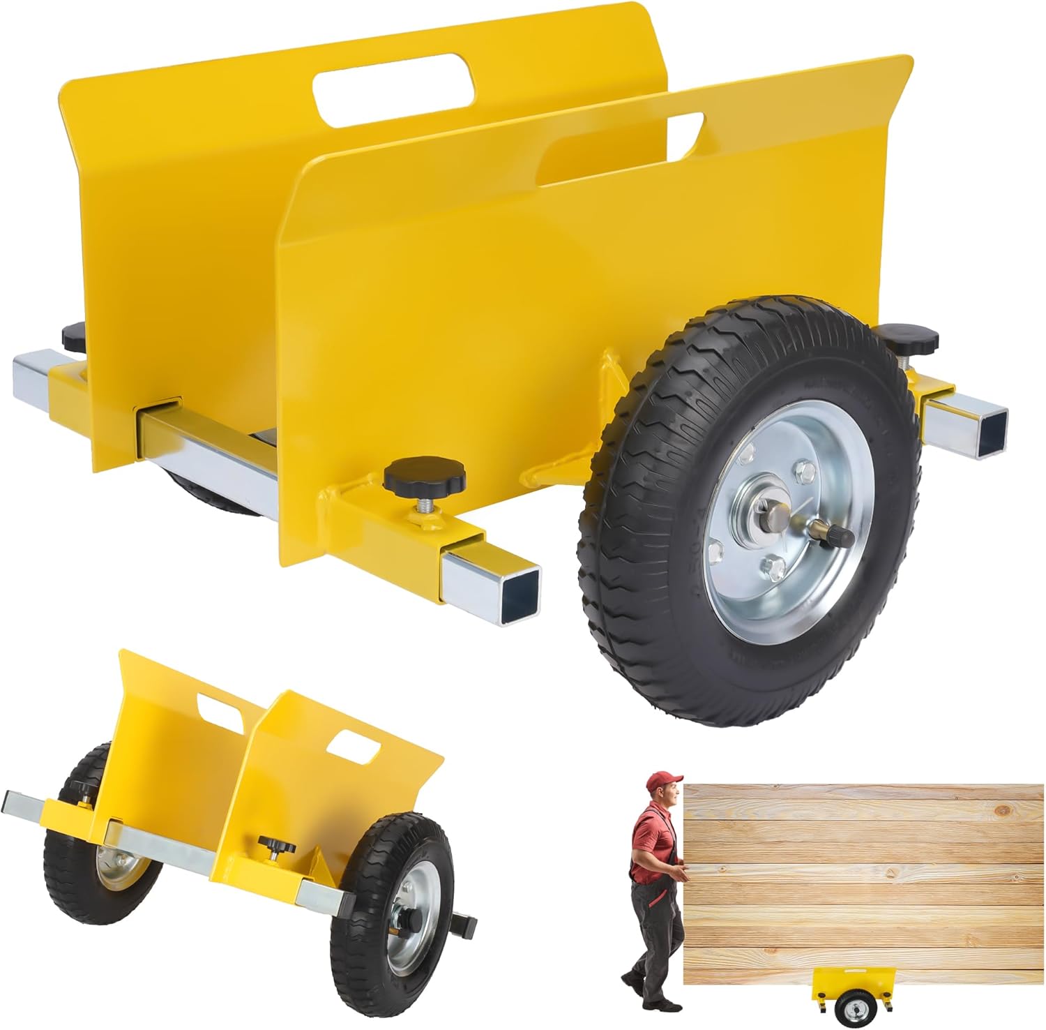 Amazon.com: YAGEANNL Heavy Duty Panel Dolly Yellow Cart 660LBS Capacity ...