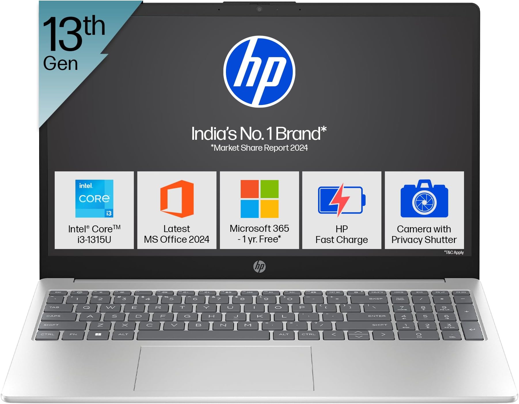 HP 250R Notebook, 13th Gen i3-1315U, 8GB DDR4, 512GB SSD, 15.6-inch(39 ...